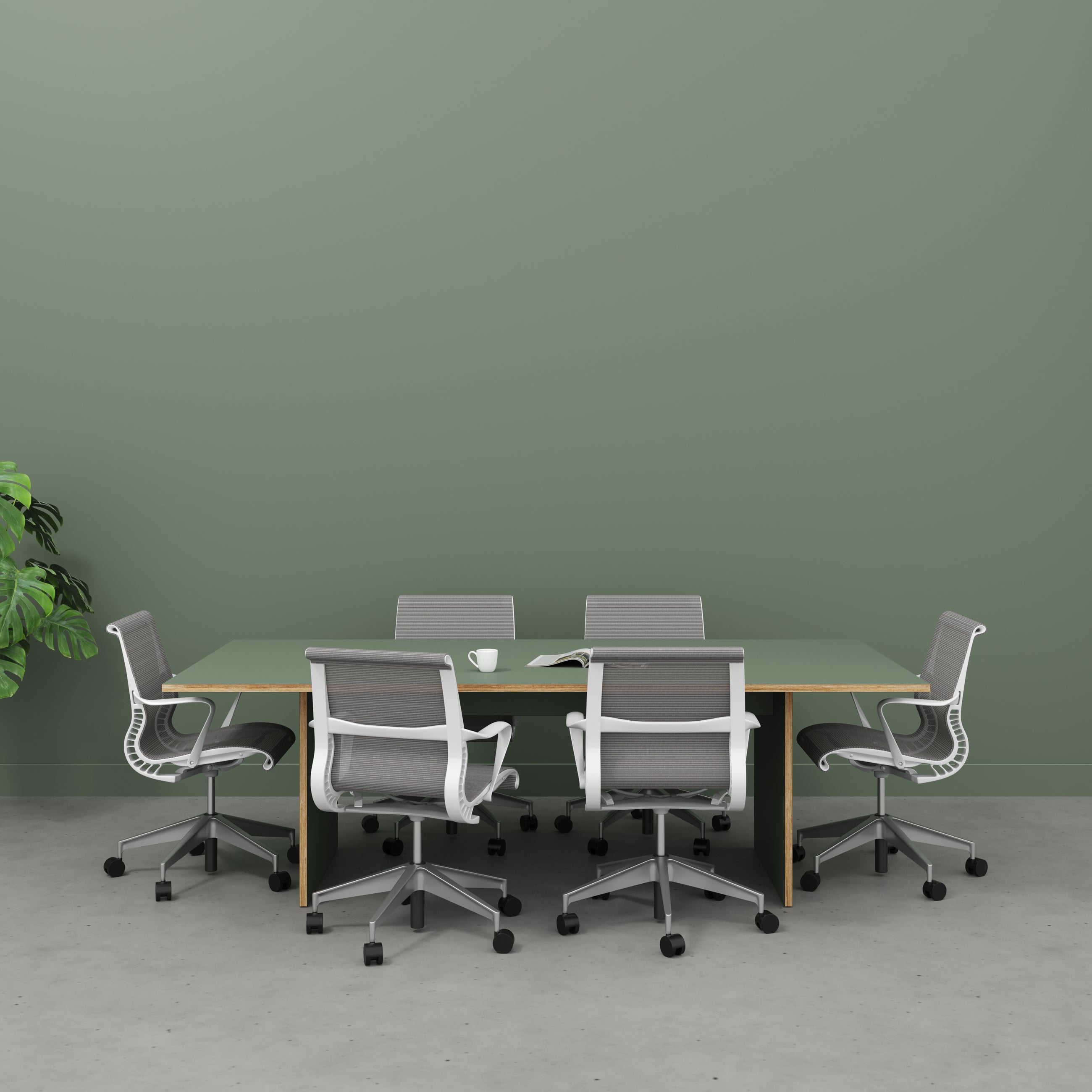 Plywood Platform Table - Formica Green Slate - 2400(w) x 1200(d) x 750