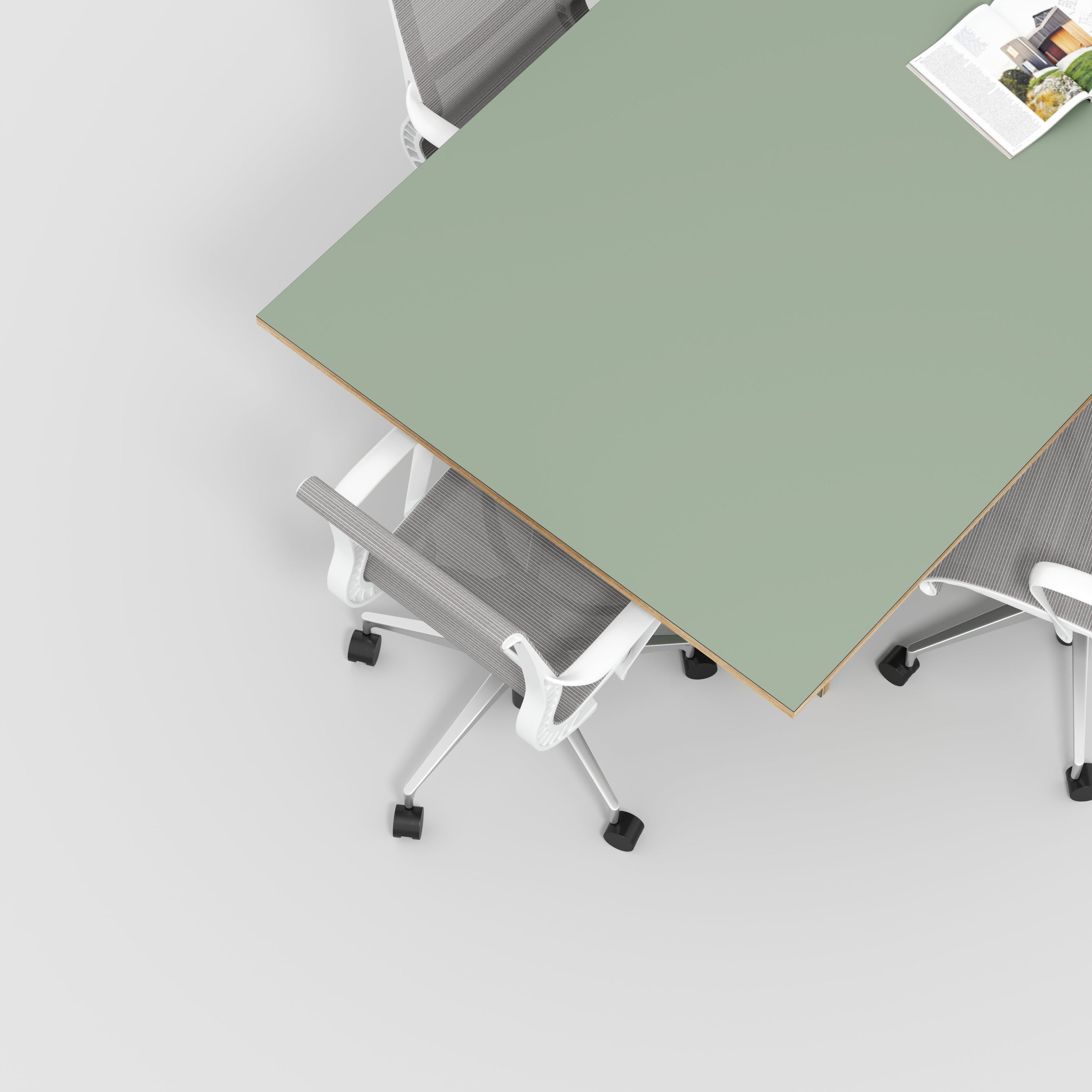 Plywood Platform Table - Formica Green Slate - 4000(w) x 1000(d) x 750