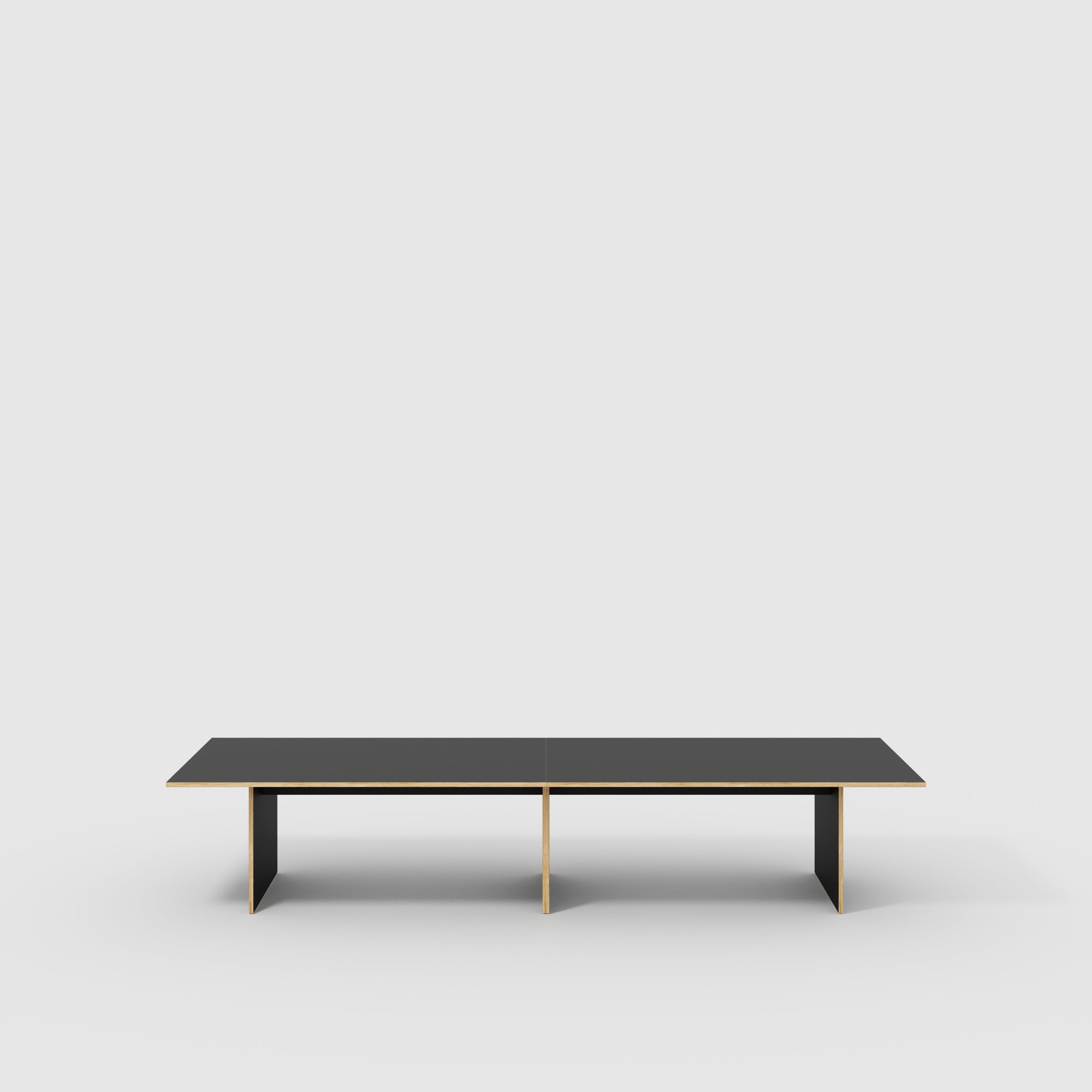 Plywood Platform Table - Formica Diamond Black - 4000(w) x 1000(d) x 7