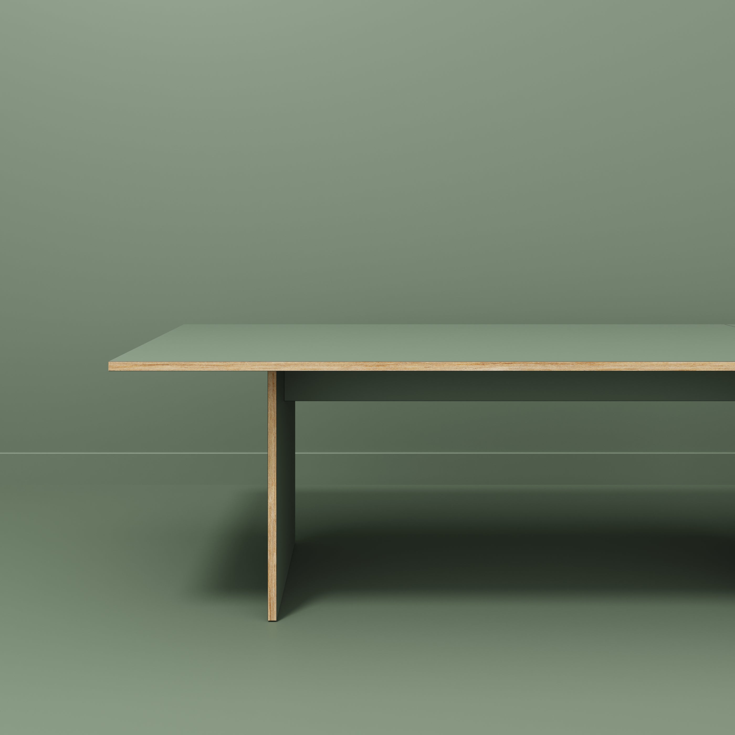 Plywood Platform Table - Formica Green Slate - 4000(w) x 1000(d) x 750