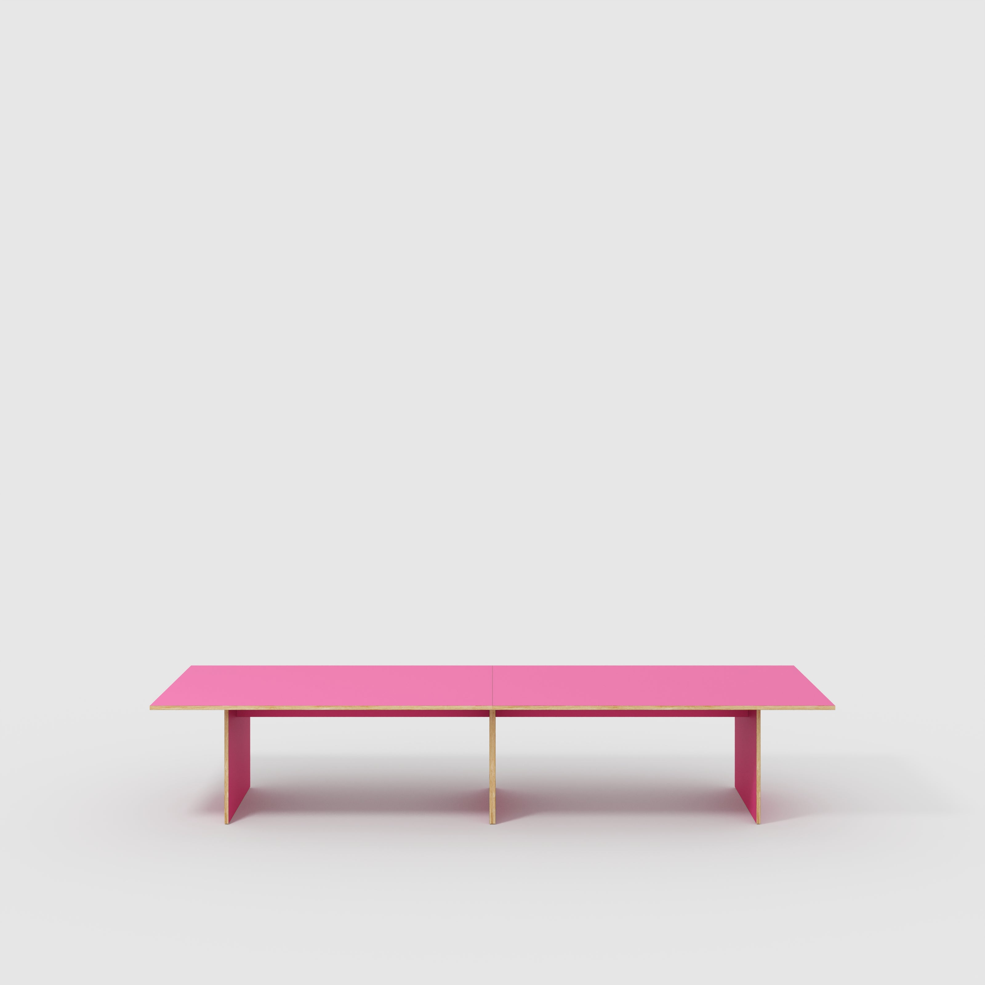 Plywood Platform Table - Formica Juicy Pink - 4000(w) x 1000(d) x 750(
