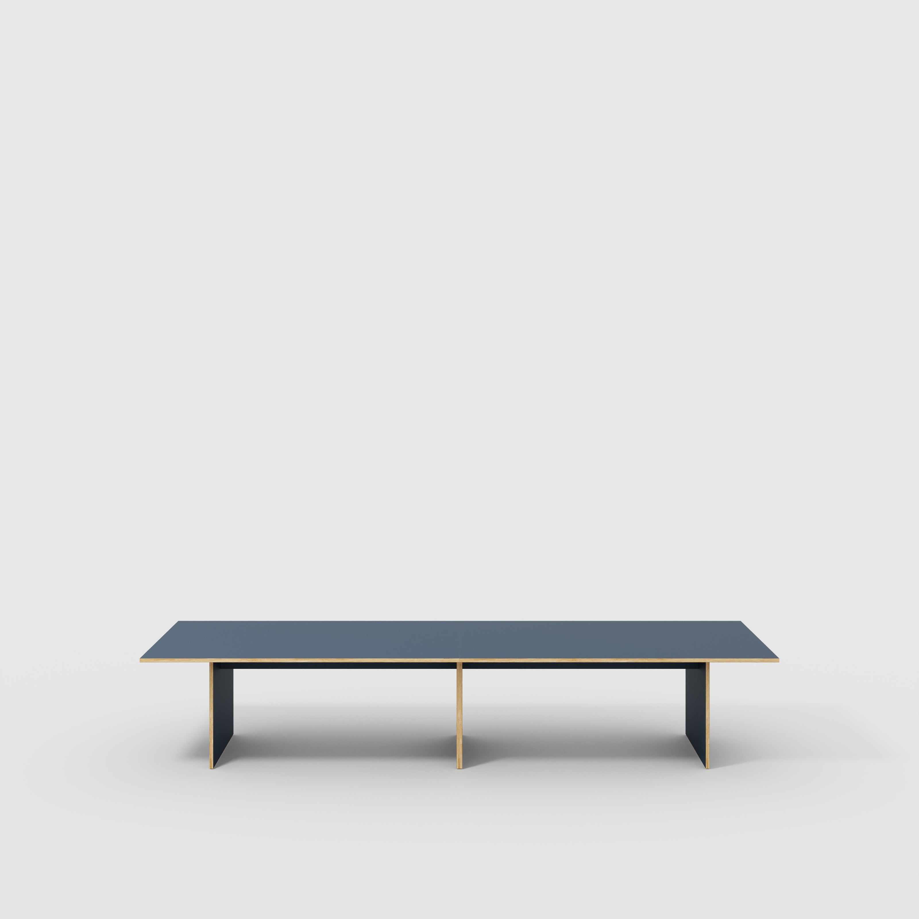 Plywood Platform Table - Formica Night Sea Blue - 4000(w) x 1000(d) x