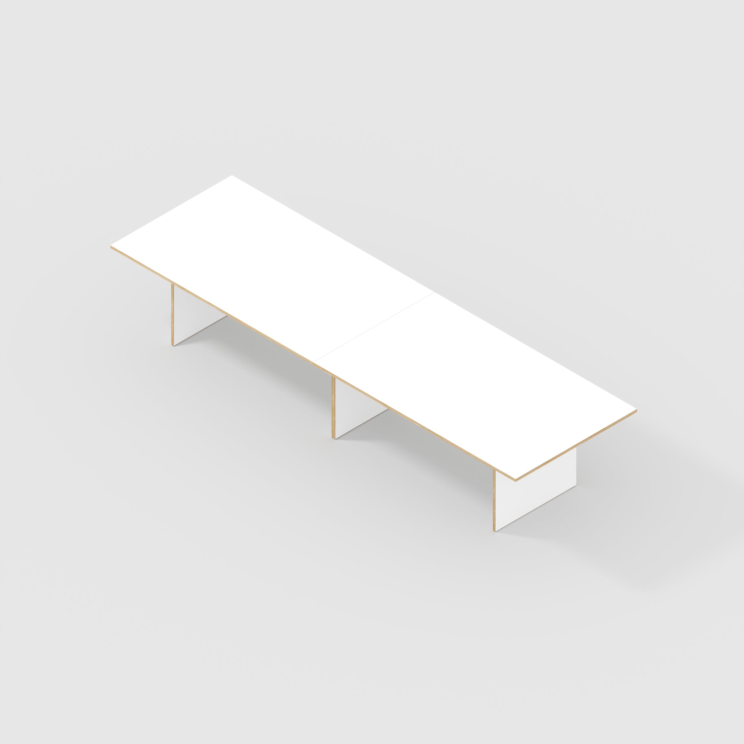 Plywood Platform Table - Formica White - 4000(w) x 1000(d) x 750(h)