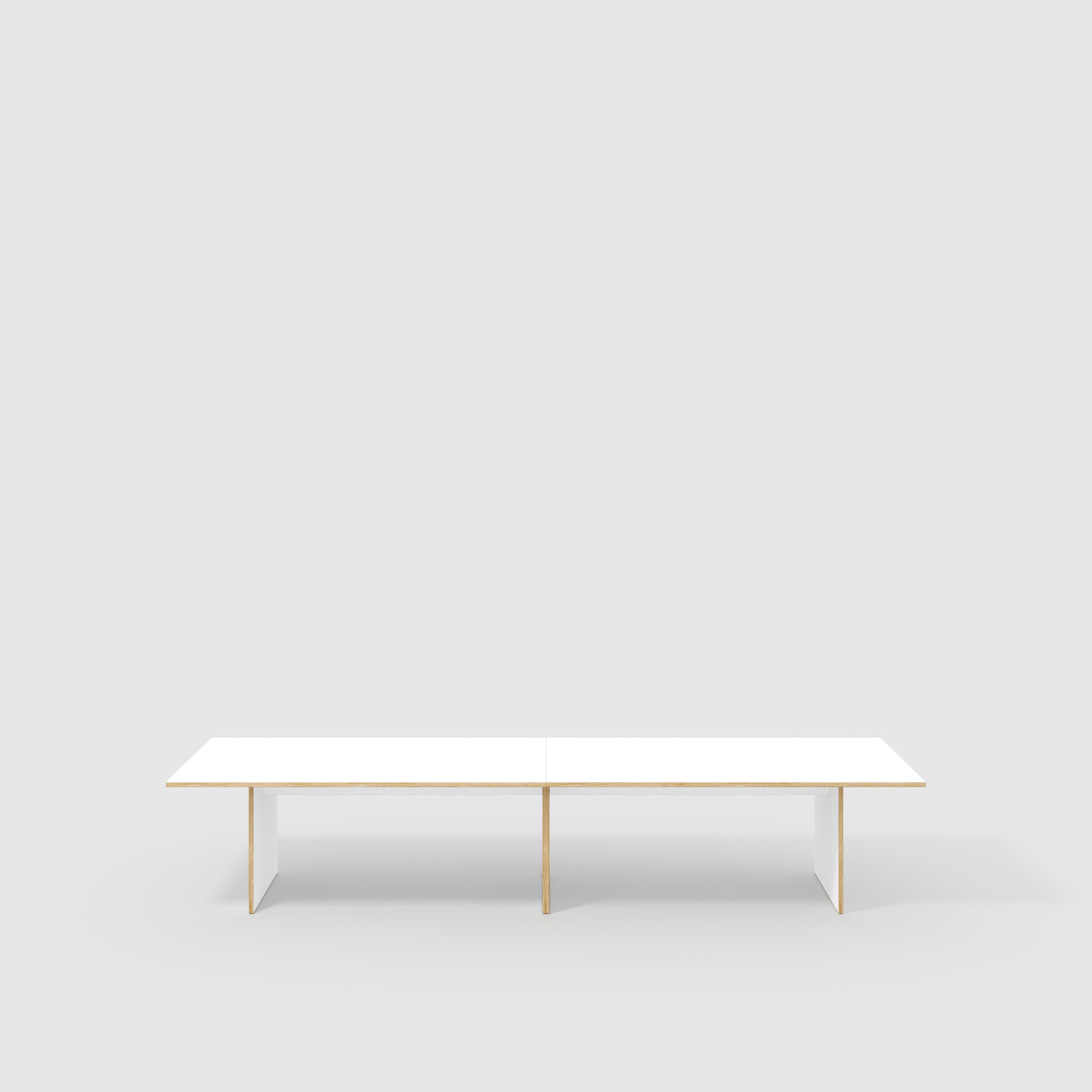 Plywood Platform Table - Formica White - 4000(w) x 1000(d) x 750(h)