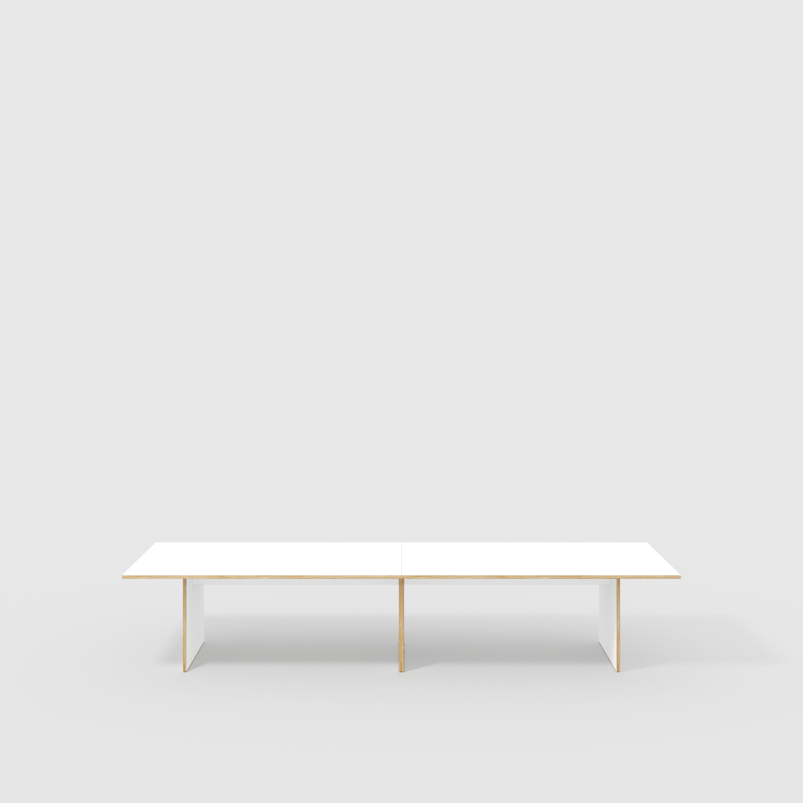 Plywood Platform Table - Formica White - 4000(w) x 1000(d) x 750(h)