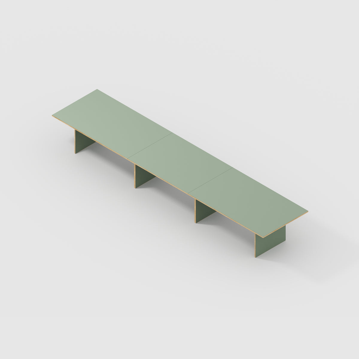 Plywood Platform Table - Formica Green Slate - 5600(w) x 1000(d) x 750