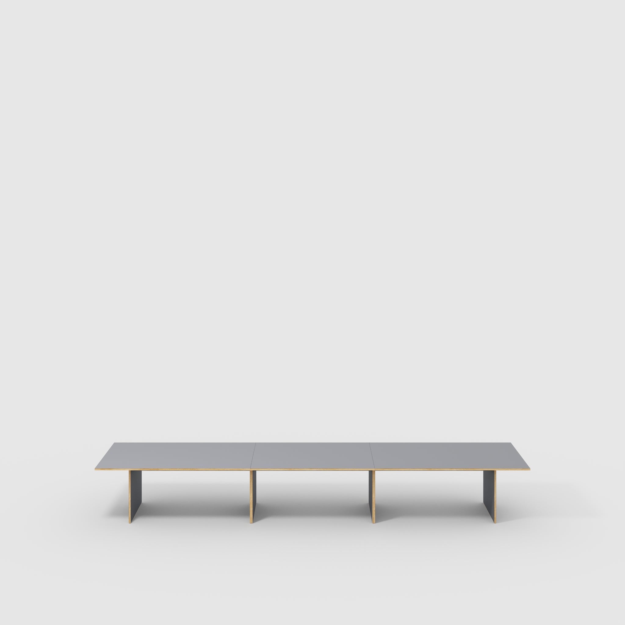 Plywood Platform Table - Formica Tornado Grey - 5600(w) x 1000(d) x 75