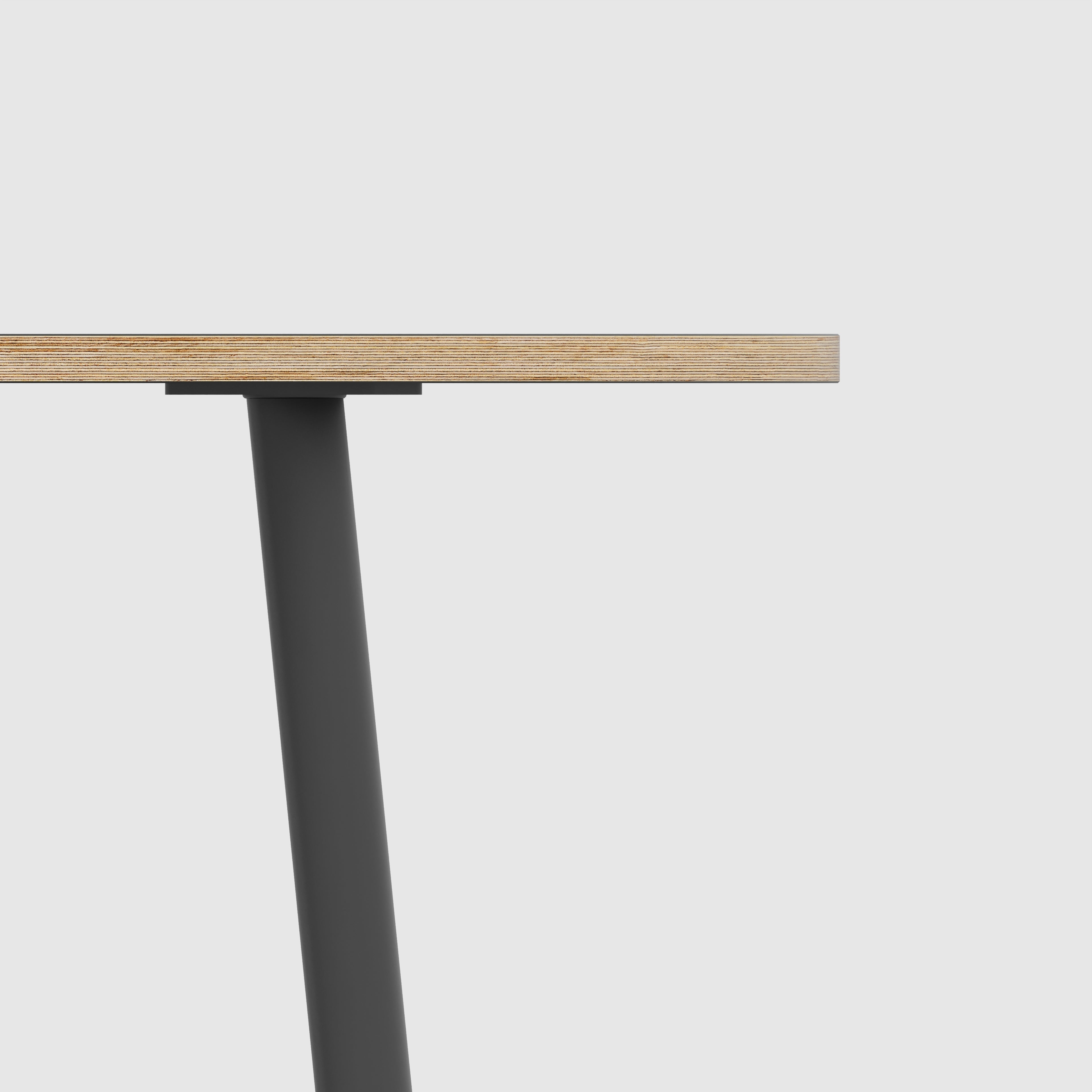 Round Table with Black Round Single Pin Legs - Formica Tornado Grey ...