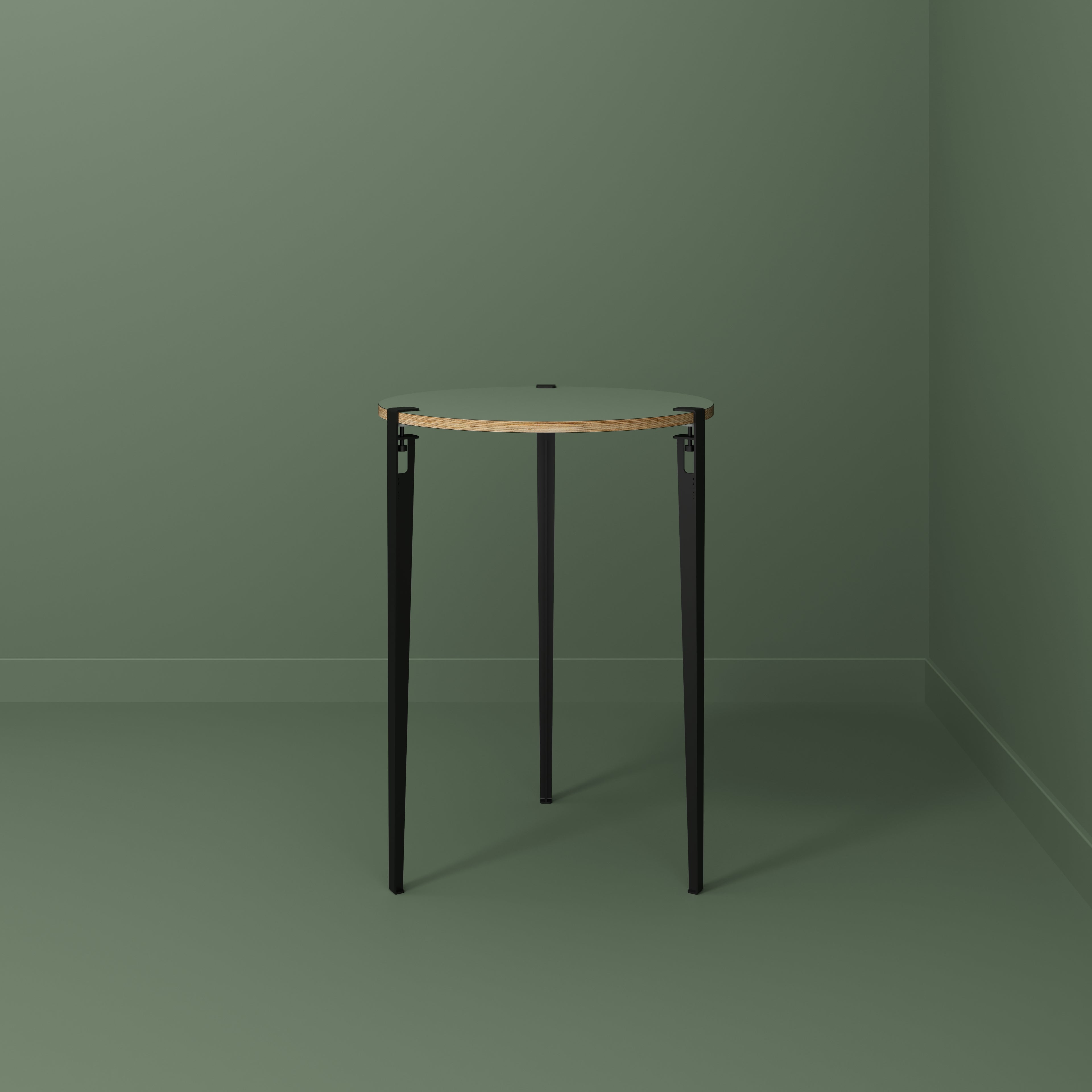 Round Table with Black Tiptoe Legs - Formica Green Slate - 800(dia) x ...