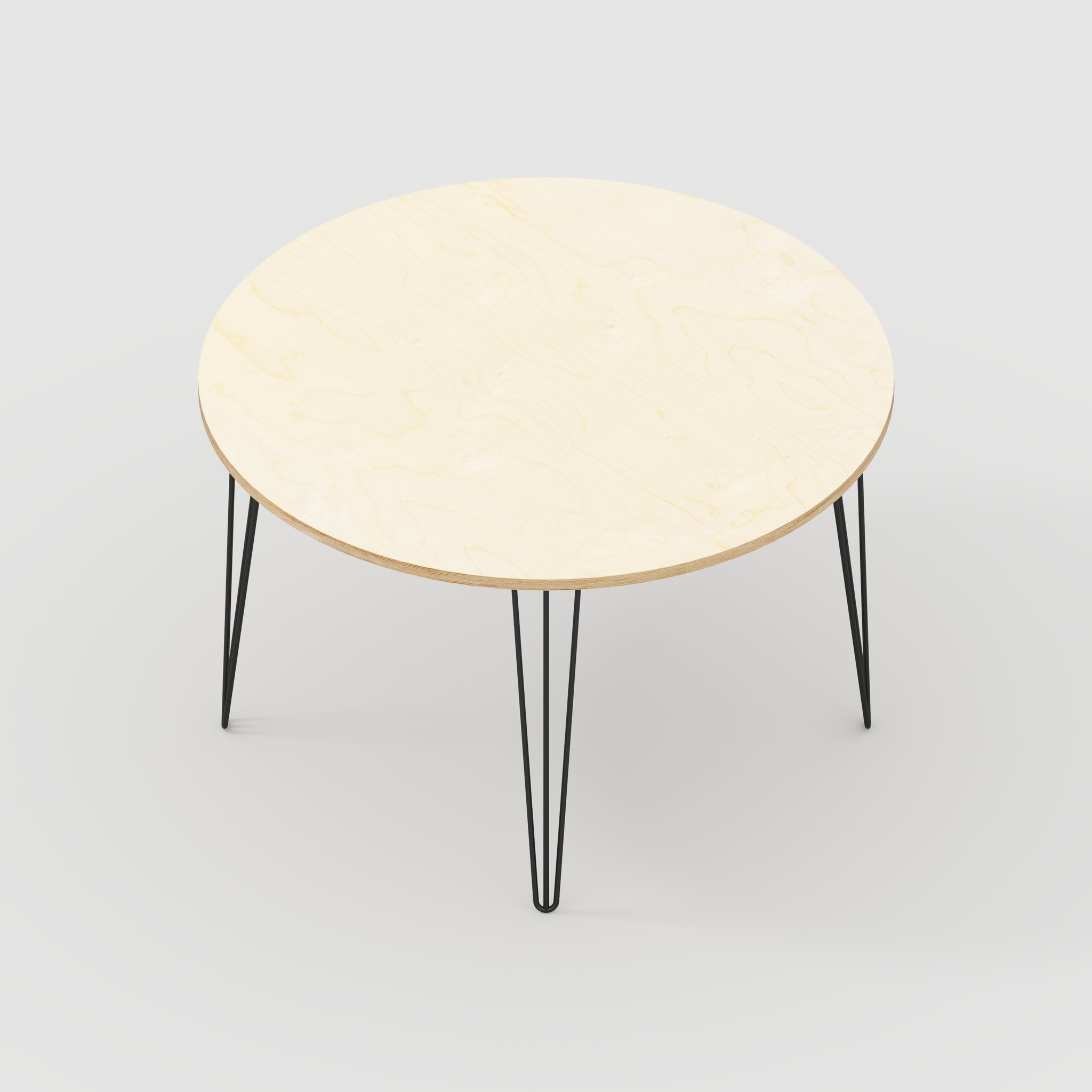 Custom Made to Measure Plywood Round Table with Hairpin Legs