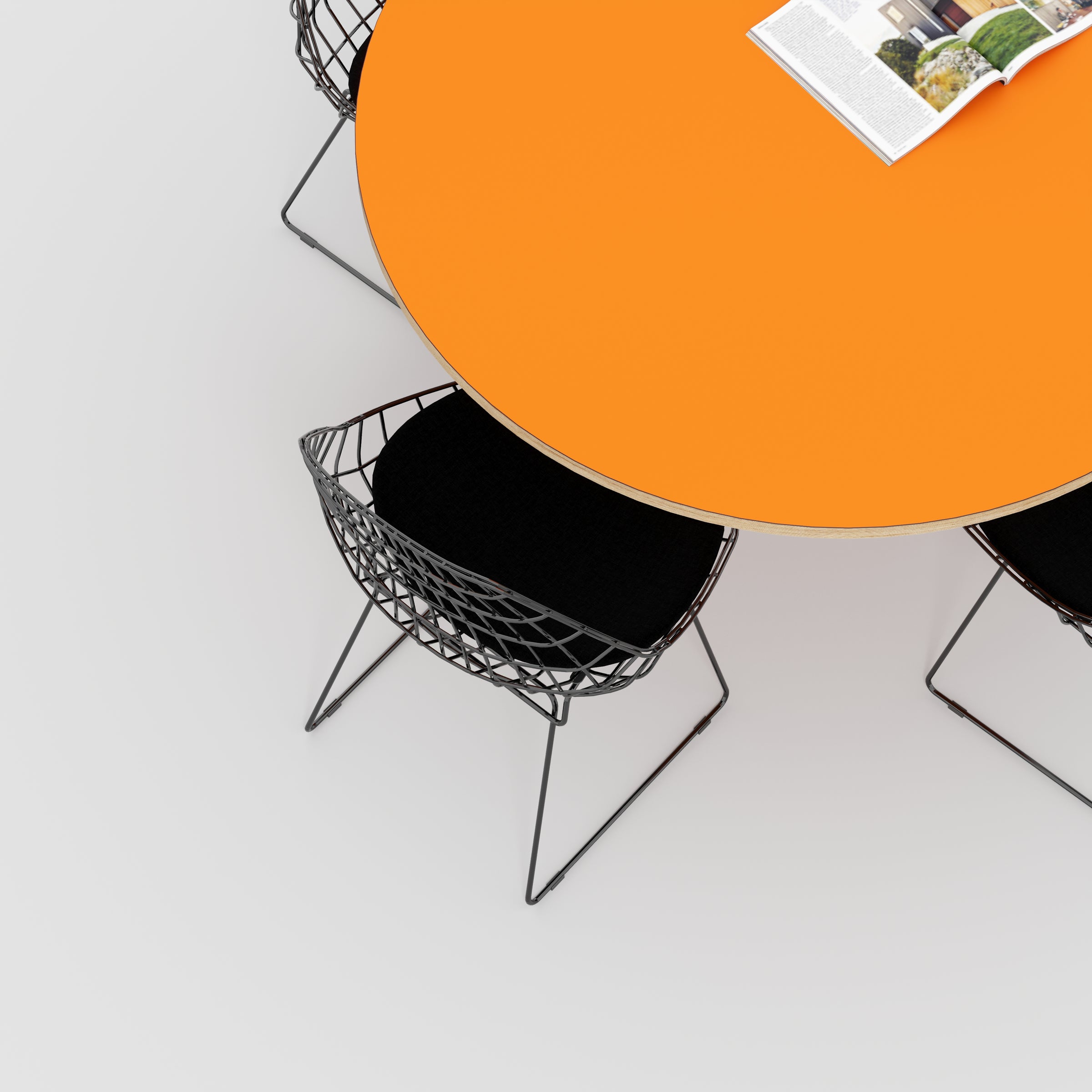 Plywood Round Tabletop - Formica Levante Orange - 1200(dia)