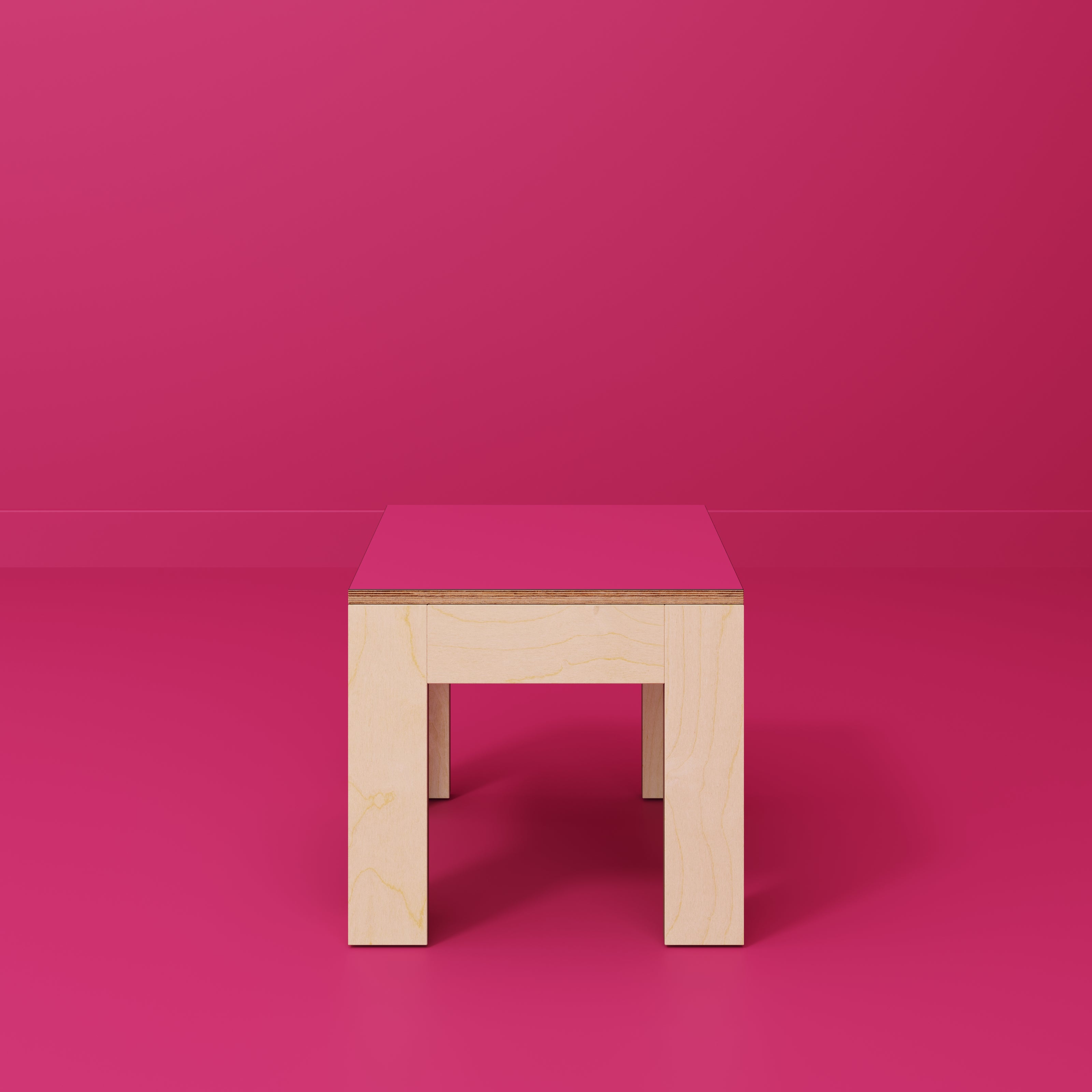 Plywood Side Table with Solid Frame - Formica Juicy Pink - 500(w) x 50