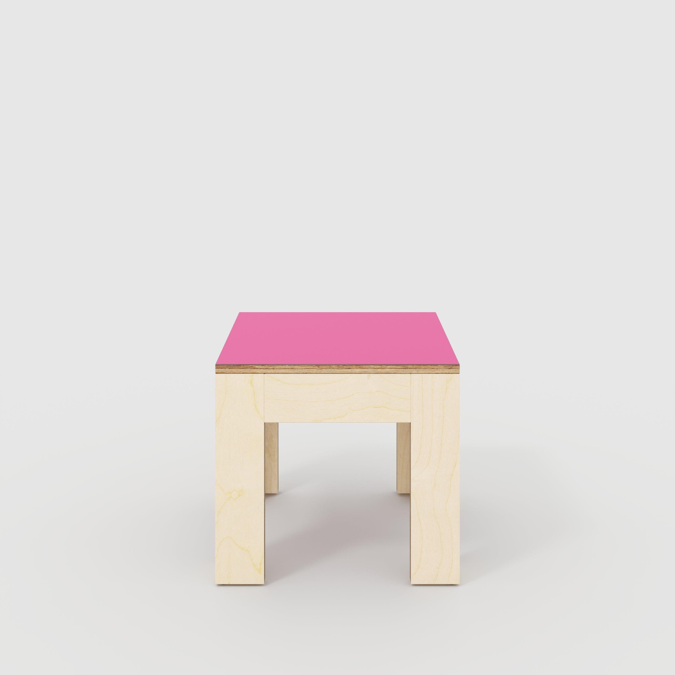 Plywood Side Table with Solid Frame - Formica Juicy Pink - 500(w) x 50