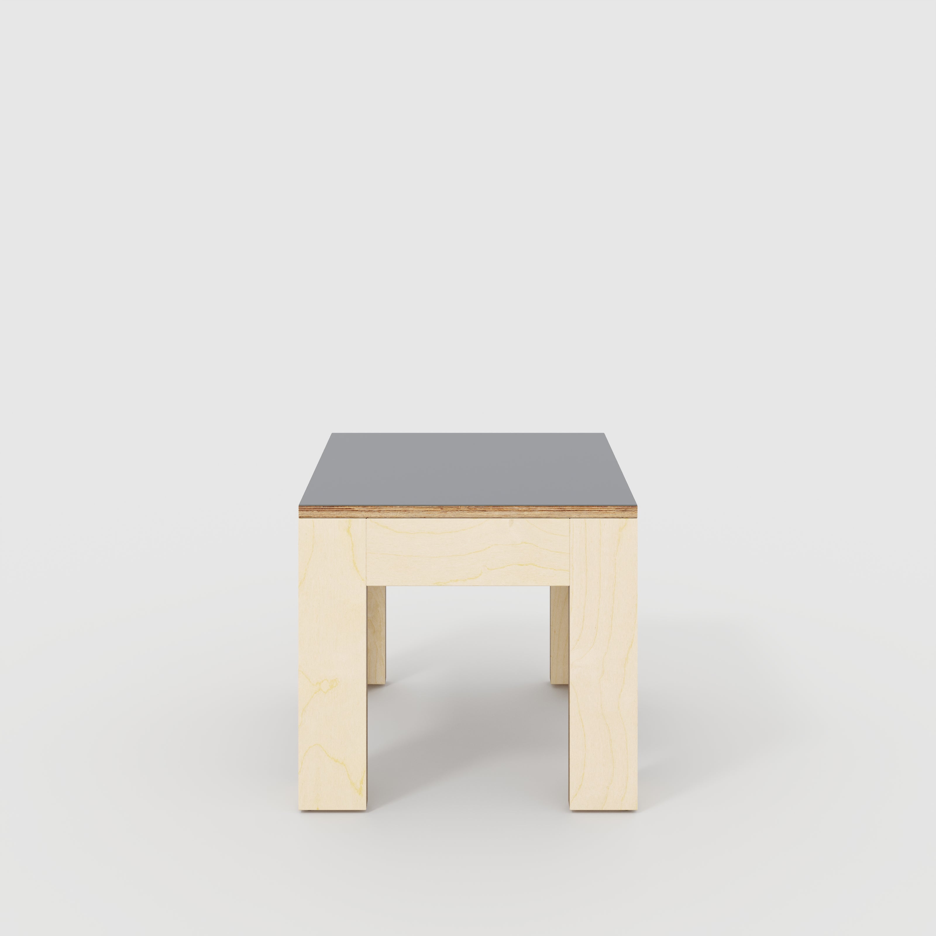 Plywood Side Table with Solid Frame - Formica Tornado Grey - 500(w) x