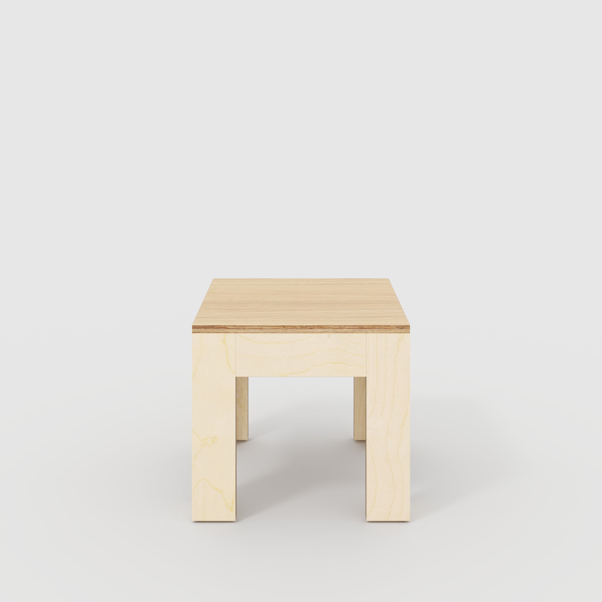 Plywood Side Table with Solid Frame - Plywood Oak - 500(w) x 500(d) x