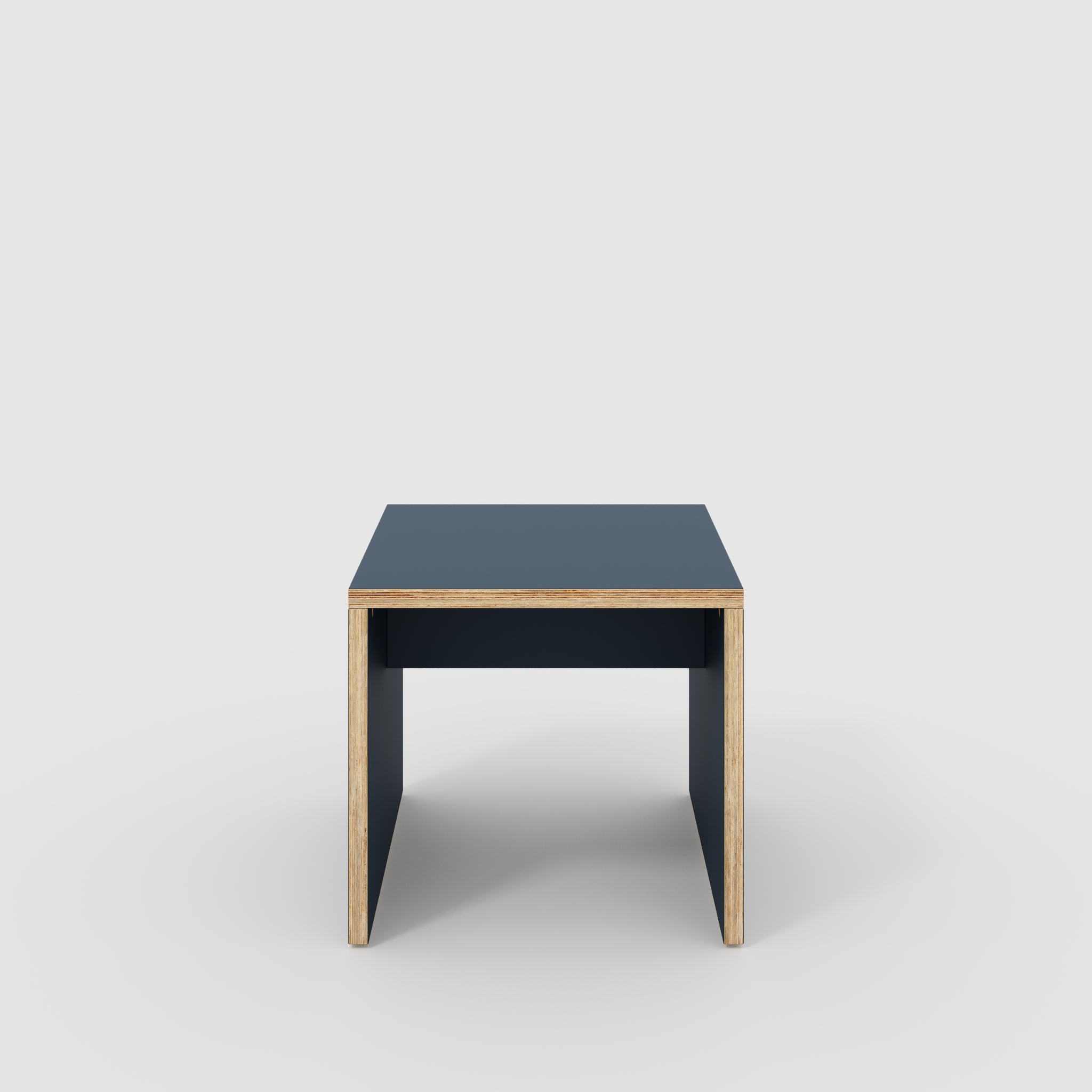 Plywood Side Table with Solid Sides - Formica Night Sea Blue - 500(w)