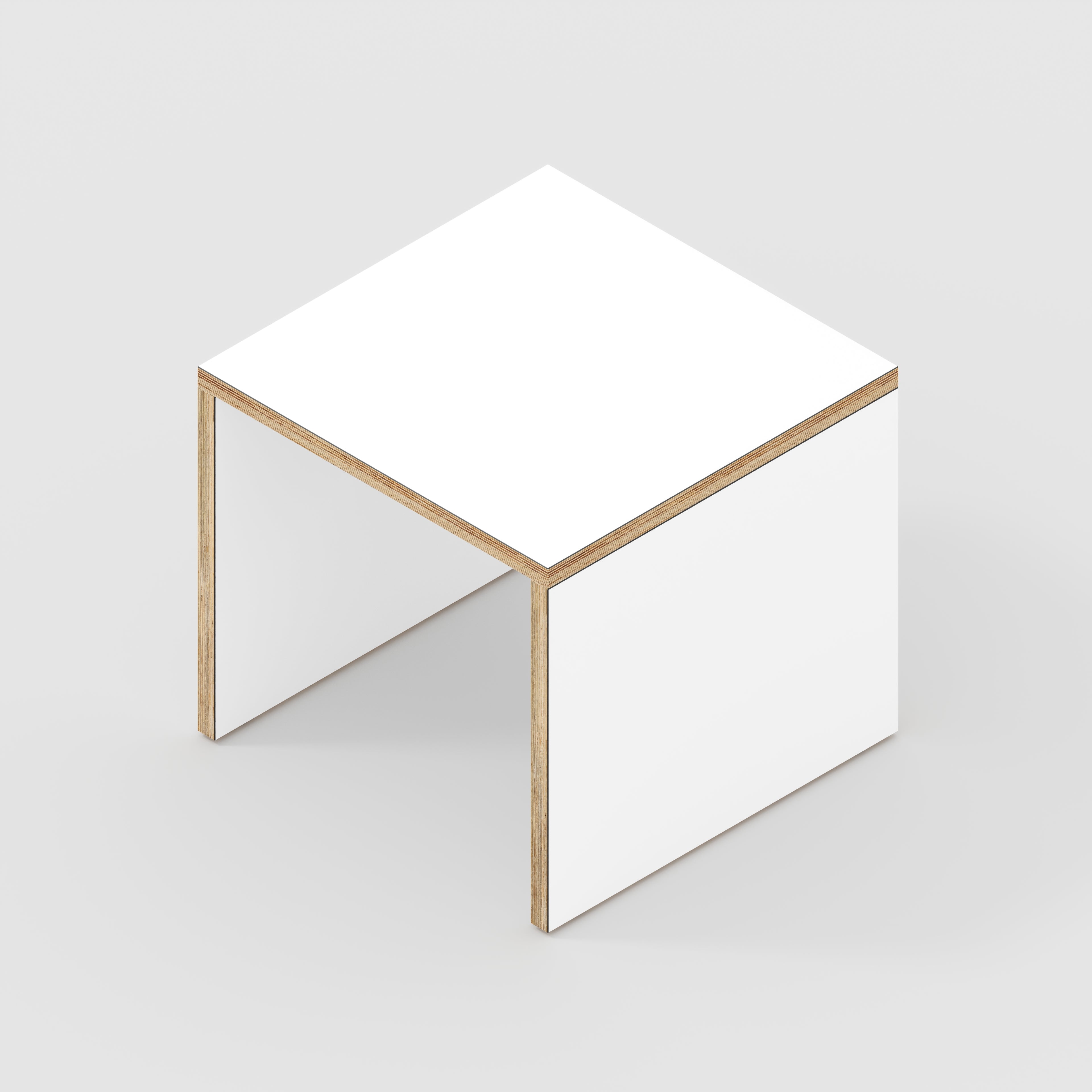 Side Table with Solid Sides - Formica White - 500(w) x 500(d) x 450(h ...