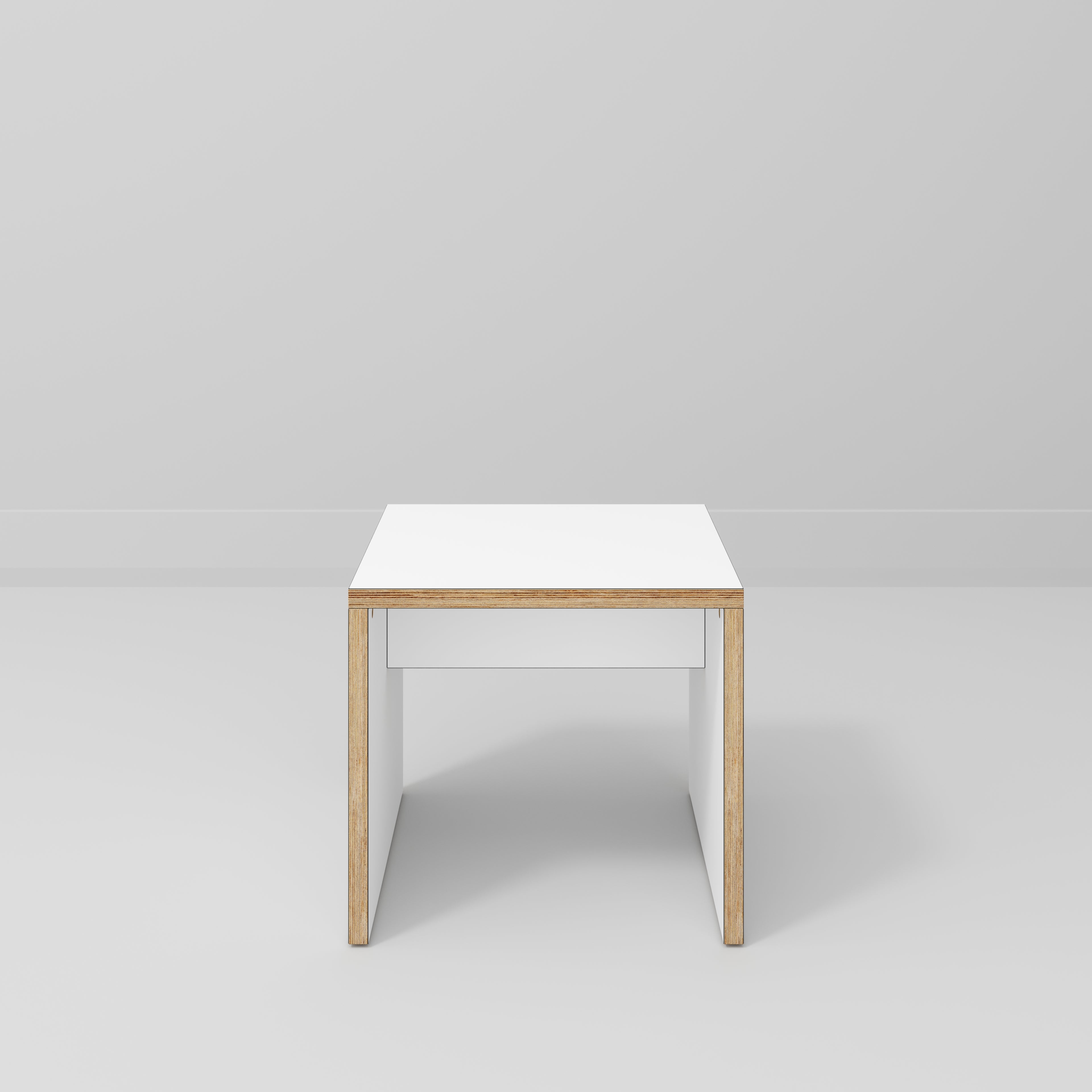 Side Table with Solid Sides - Formica White - 500(w) x 500(d) x 450(h ...