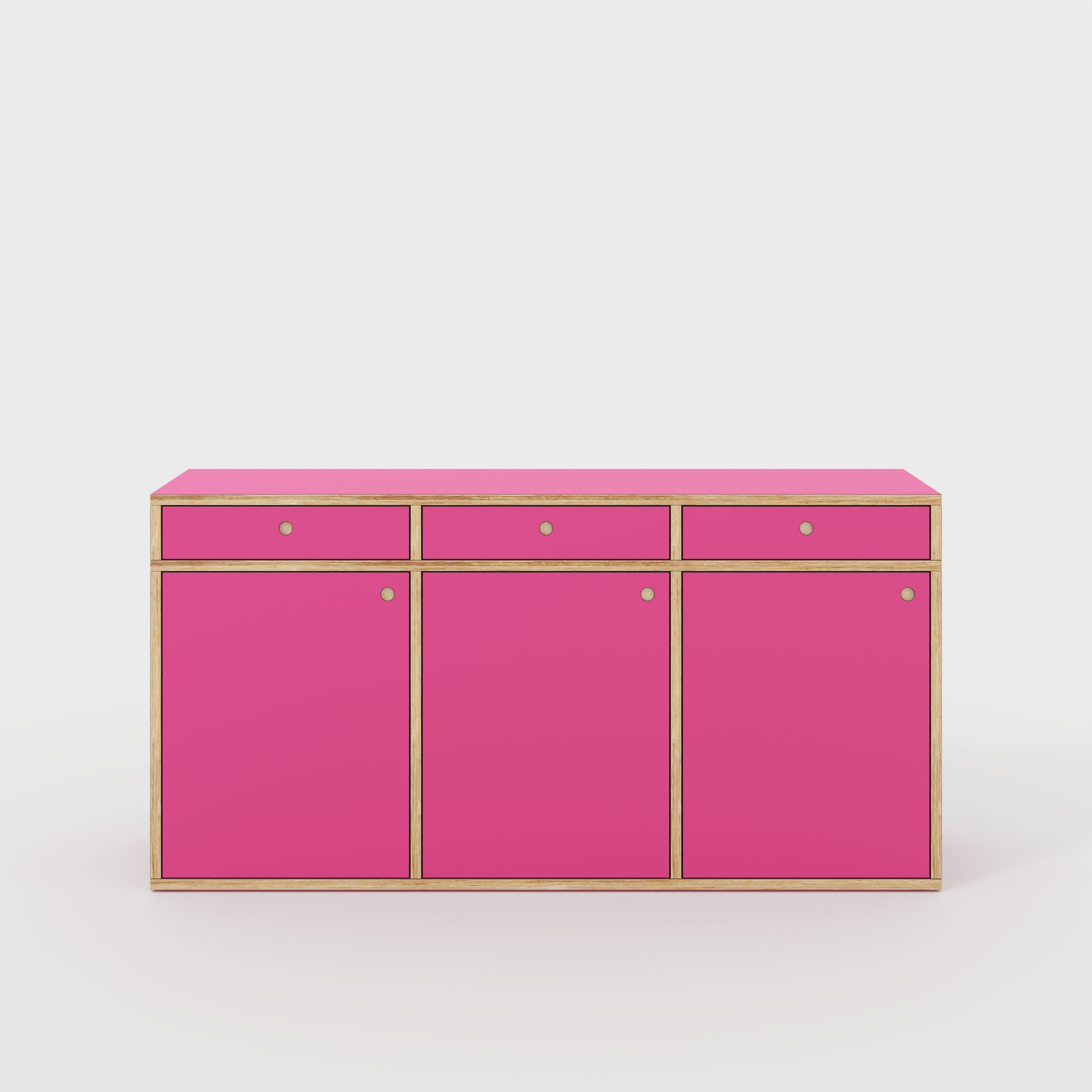 Plywood Sideboard - Type 1 - Formica Juicy Pink - 1800(w) x 400(d) x 9