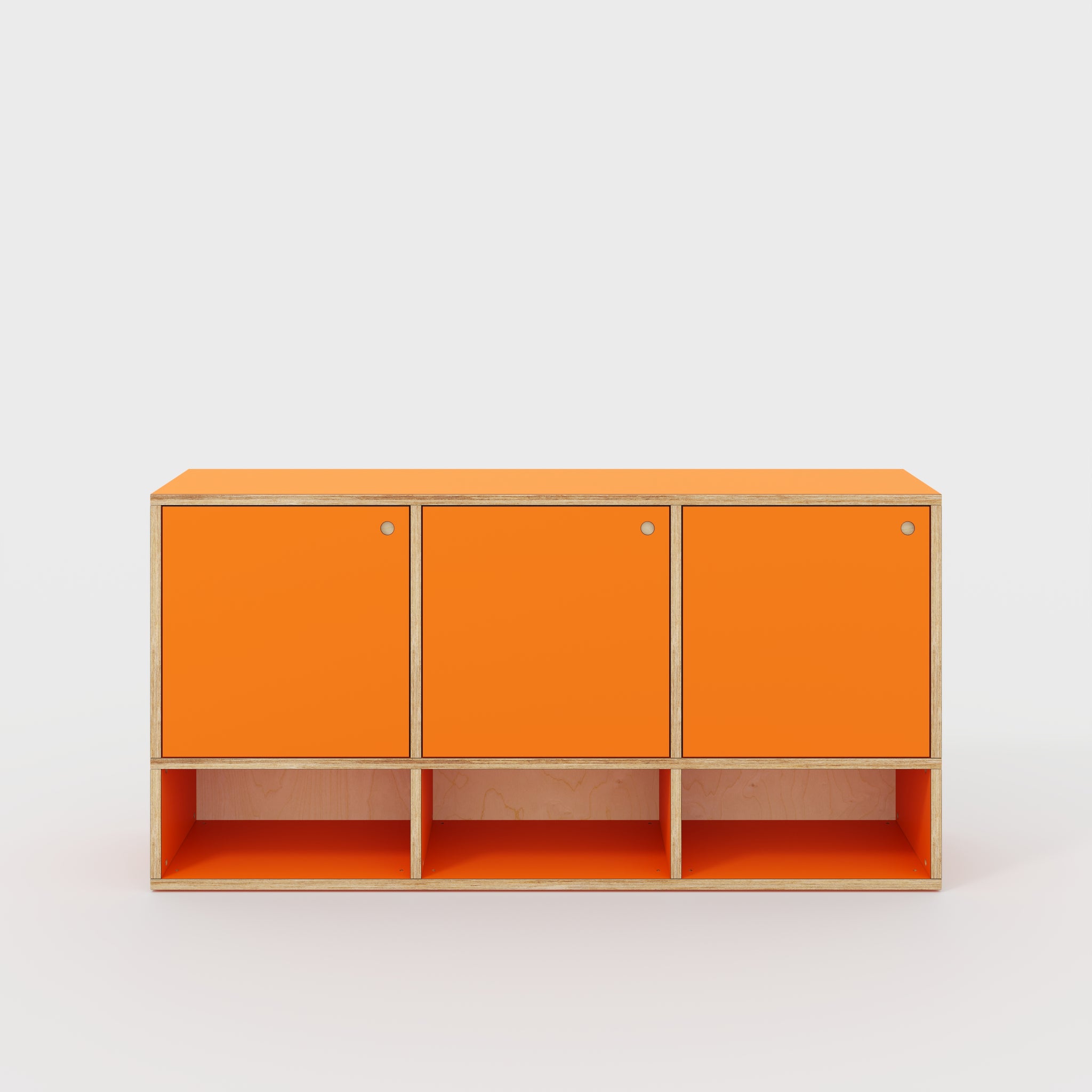 Plywood Sideboard - Type 4 - Formica Levante Orange - 1800(w) x 400(d)