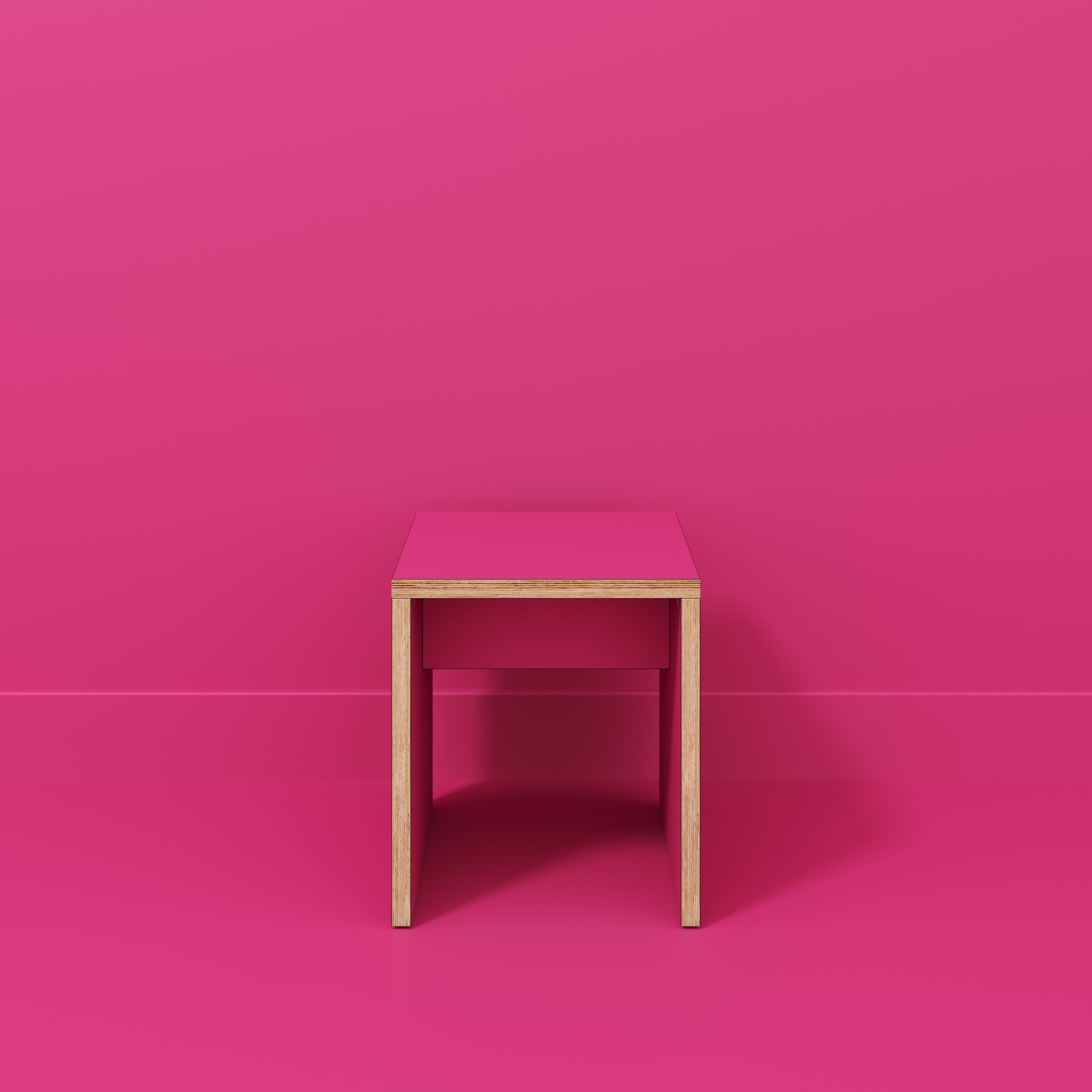 Plywood Stool with Solid Sides - Formica Juicy Pink - 400(w) x 400(d)