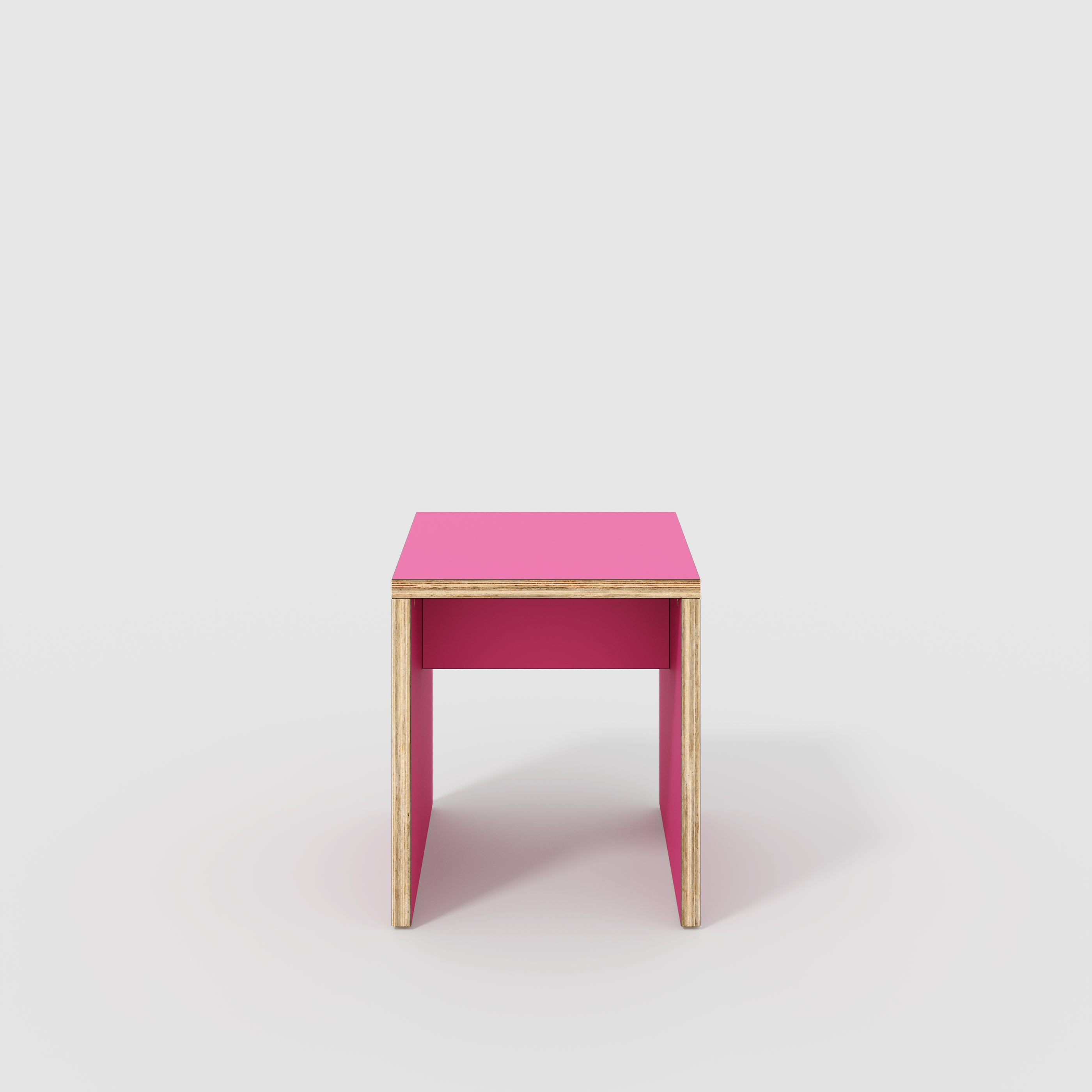 Plywood Stool with Solid Sides - Formica Juicy Pink - 400(w) x 400(d)