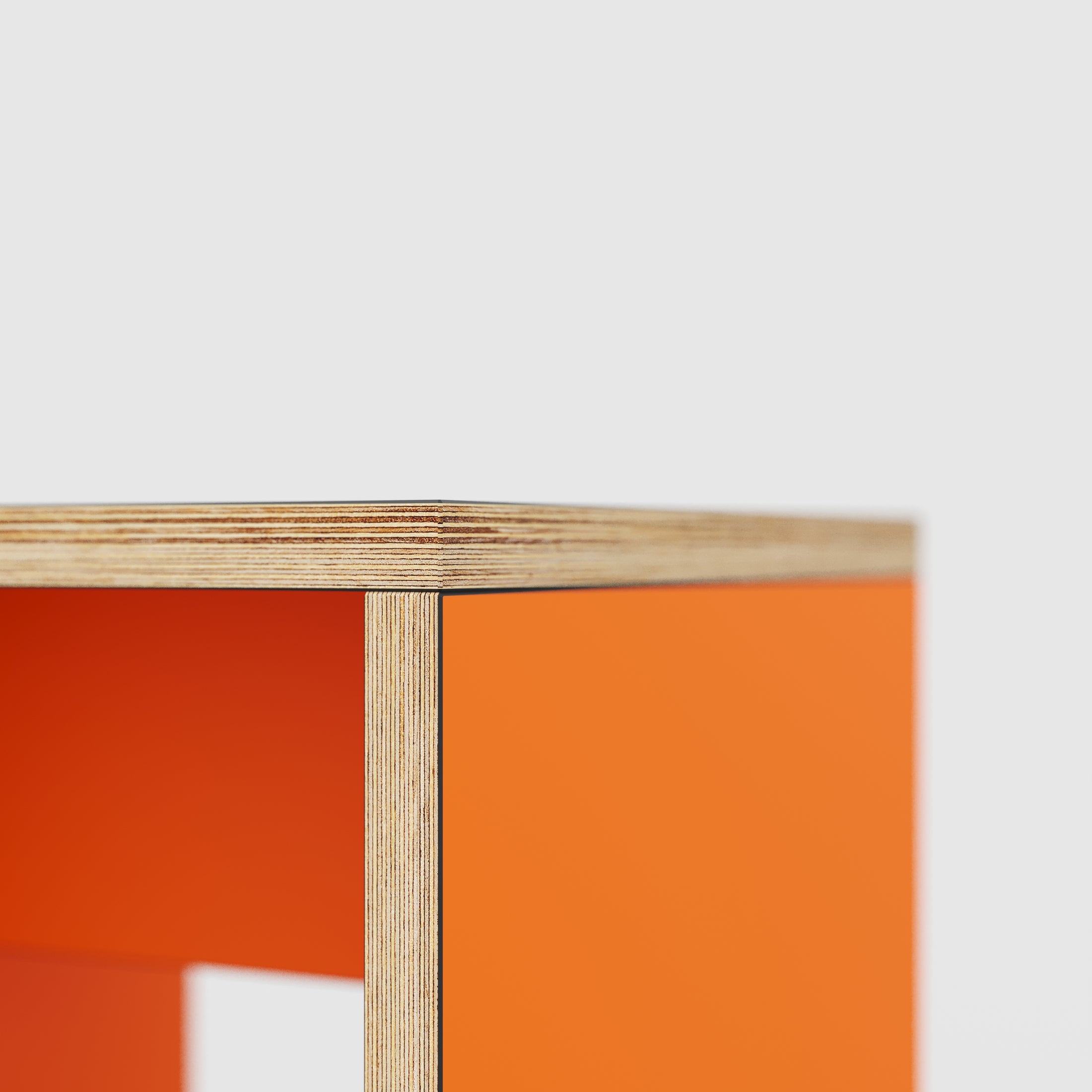 Plywood Stool with Solid Sides - Formica Levante Orange - 400(w) x 400