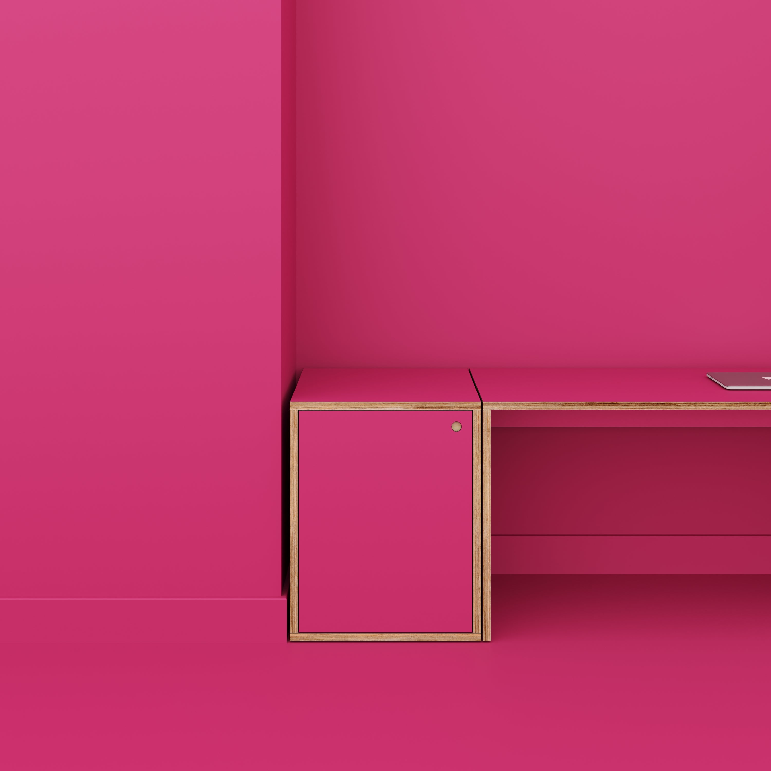 Plywood Storage with Doors - Formica Juicy Pink - 600(w) x 600(d) x 75