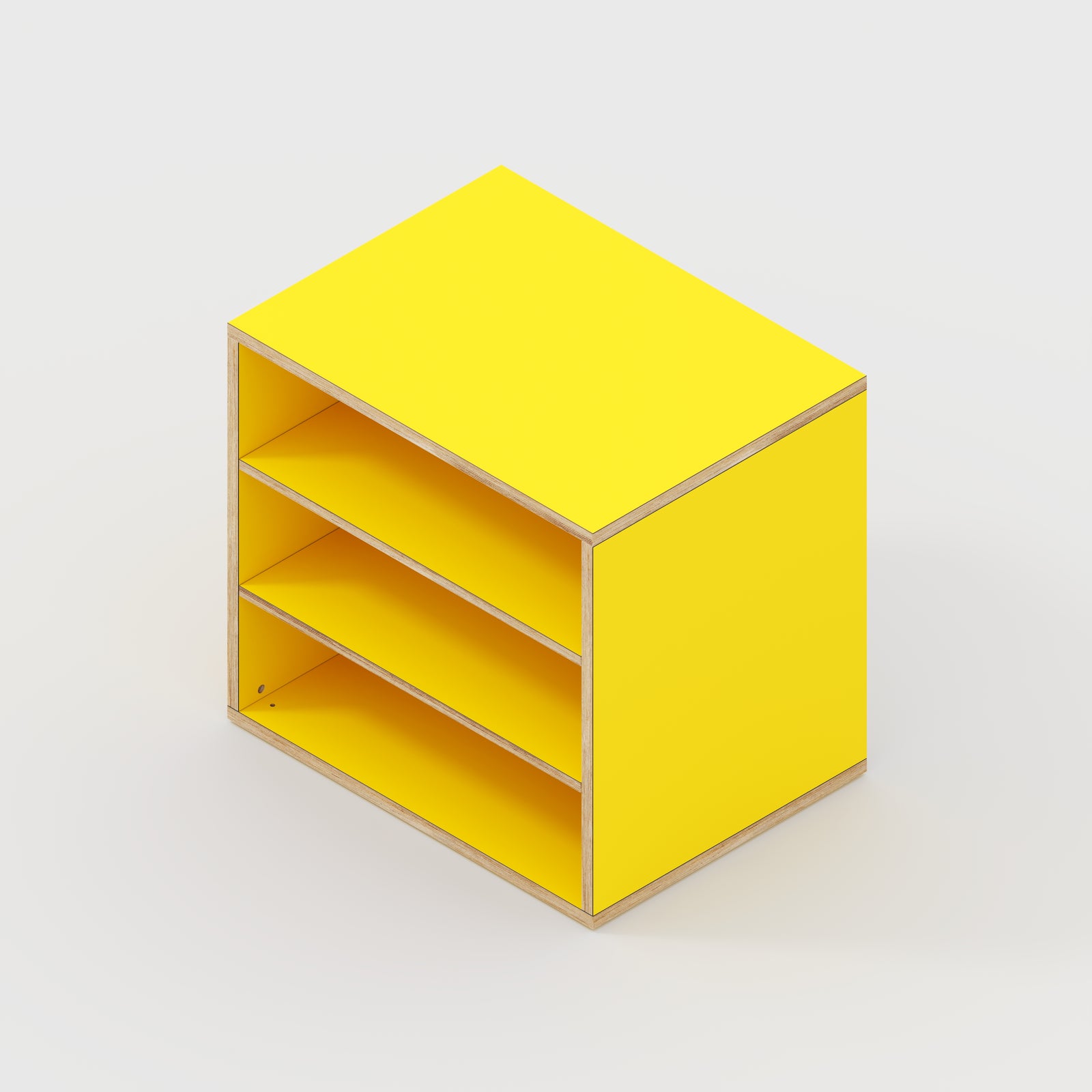 Plywood Storage with Shelves - Formica Chrome Yellow - 800(w) x 600(d)