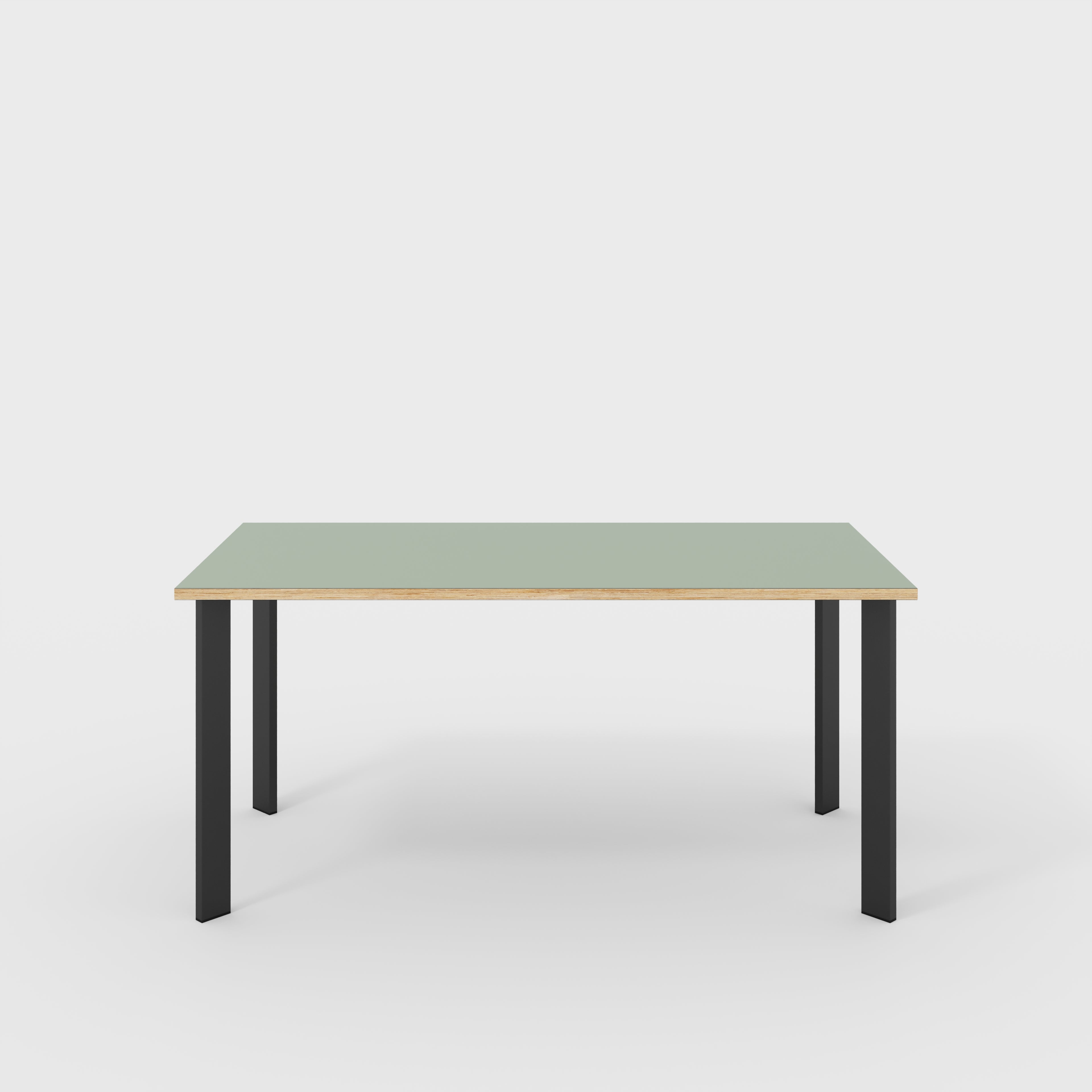 Table with Black Rectangular Single Pin Legs - Formica Green Slate - 1 ...