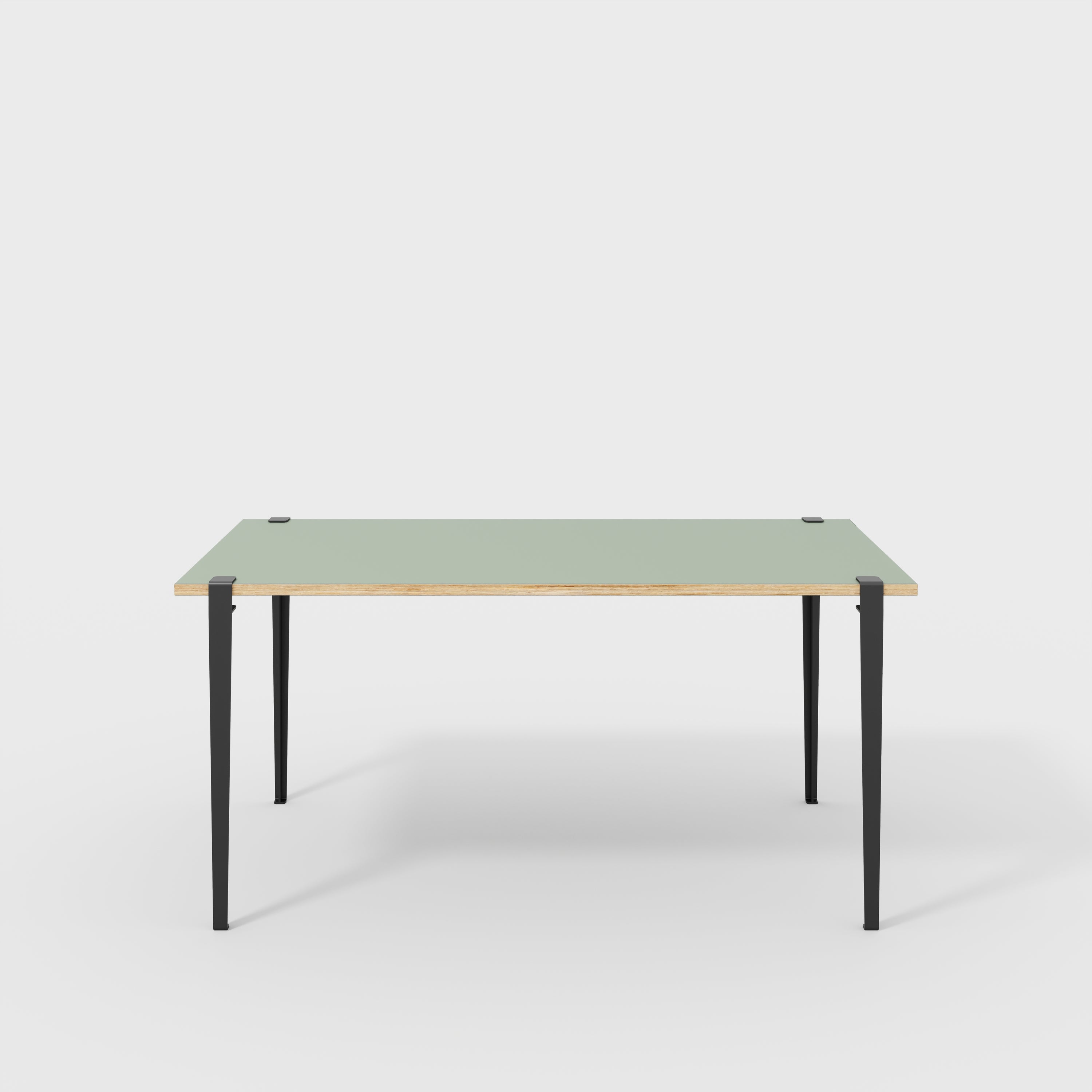 Plywood Table with Black Tiptoe Legs - Formica Green Slate - 1600(w) x