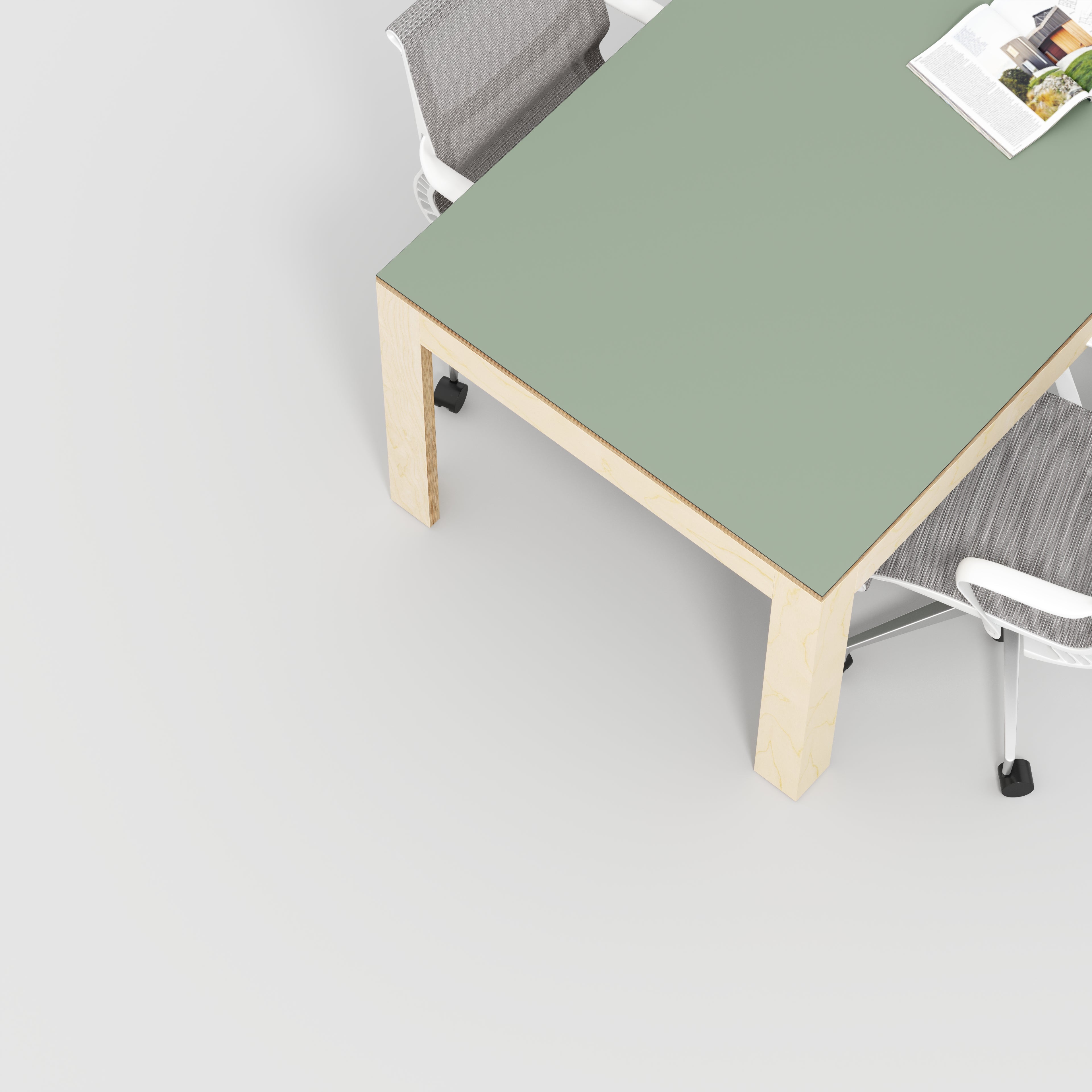 Table with Solid Frame - Formica Green Slate - 2000(w) x 1000(d) x 750 ...