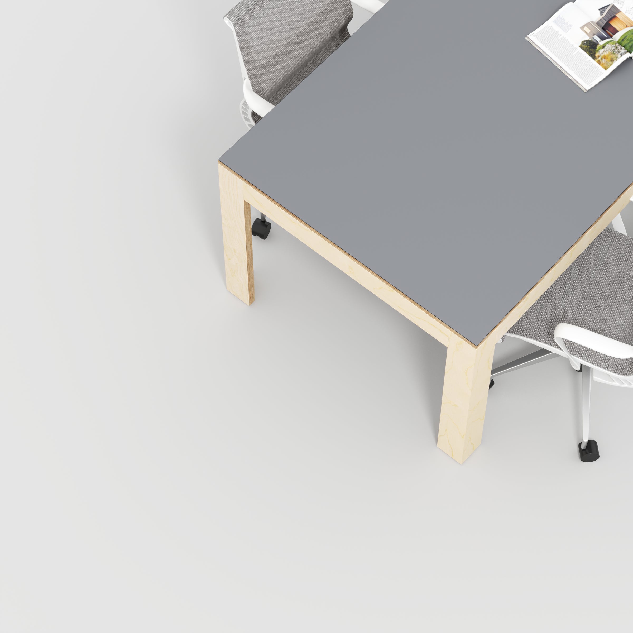 Plywood Table with Solid Frame - Formica Tornado Grey - 2000(w) x 1000