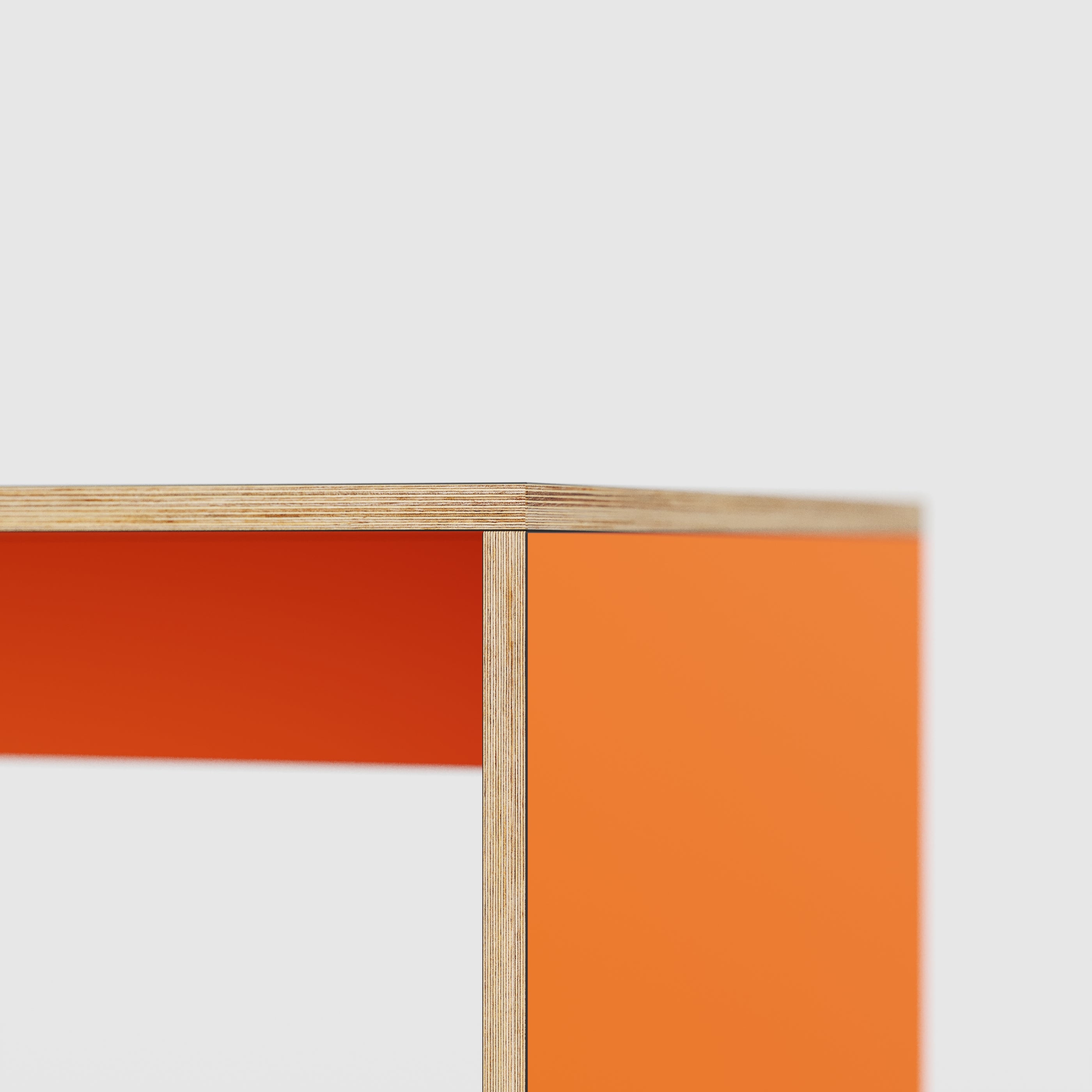Plywood Table with Solid Sides - Formica Levante Orange - 1600(w) x 80