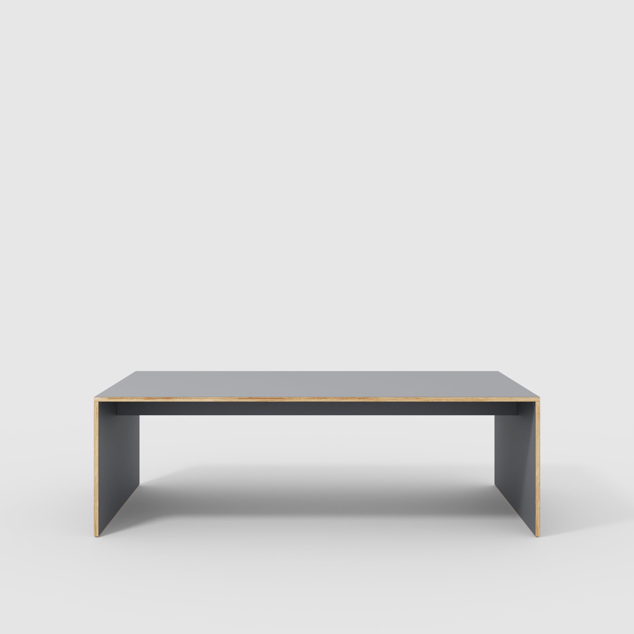 Plywood Table with Solid Sides - Formica Tornado Grey - 2400(w) x 1200