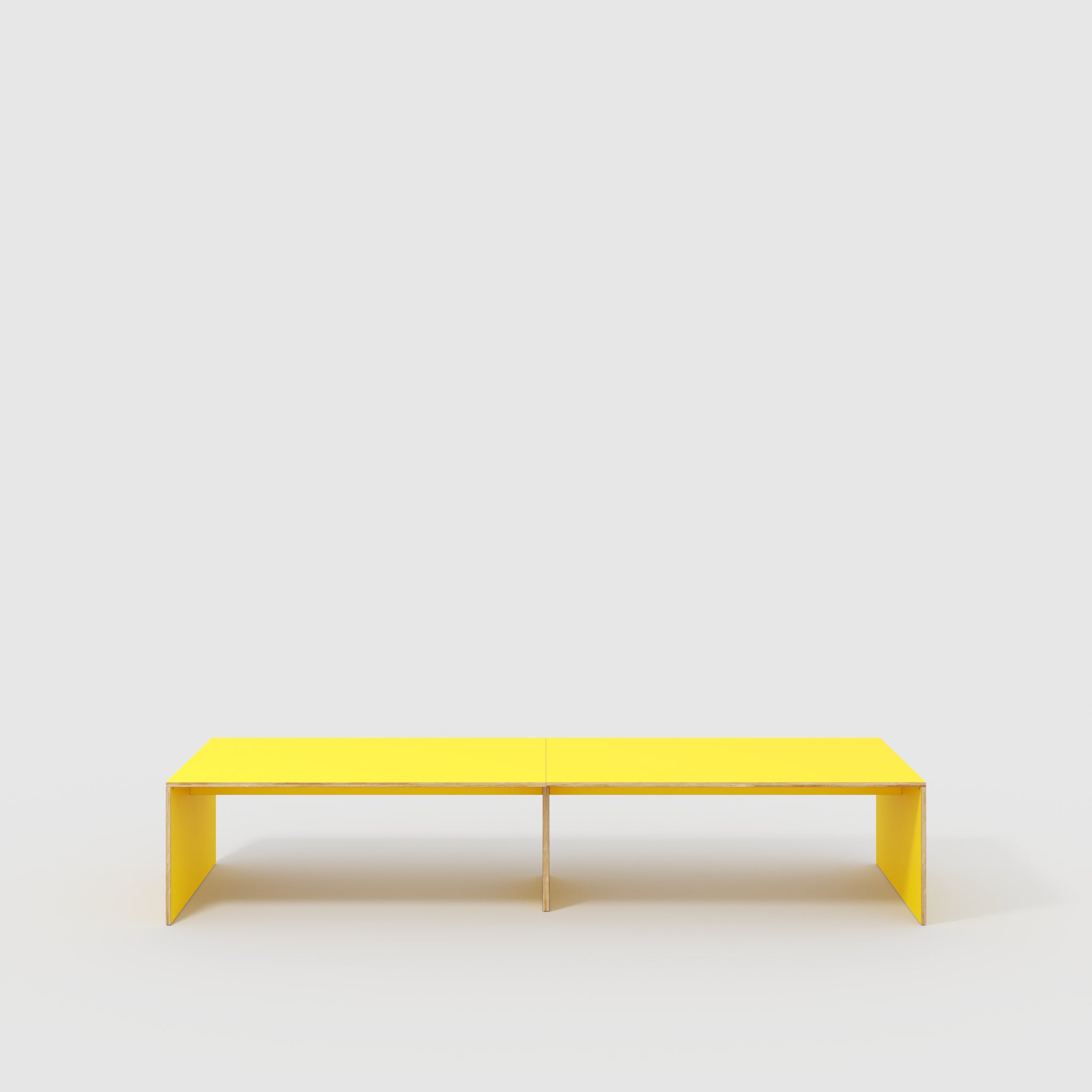 Plywood Table with Solid Sides - Formica Chrome Yellow - 4000(w) x 100