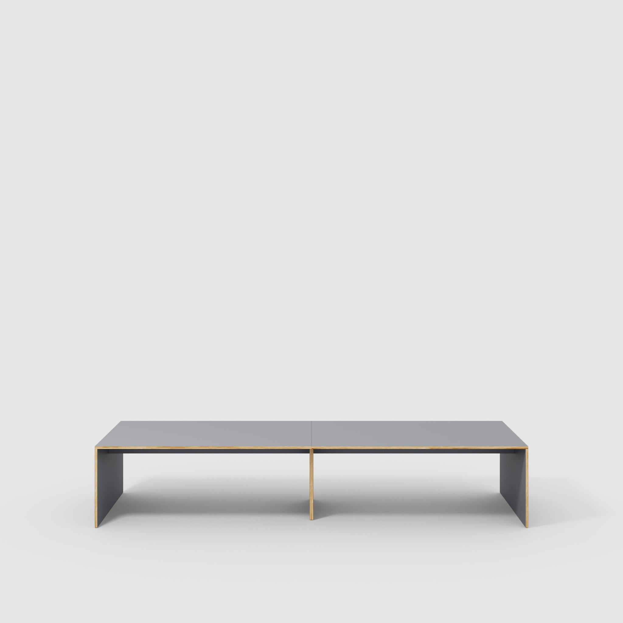 Plywood Table with Solid Sides - Formica Tornado Grey - 4000(w) x 1000