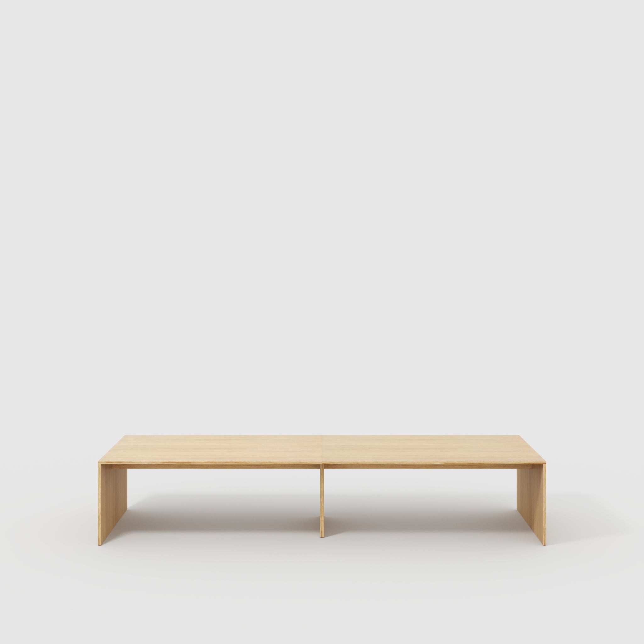 Plywood Table with Solid Sides - Plywood Oak - 4000(w) x 1000(d) x 750