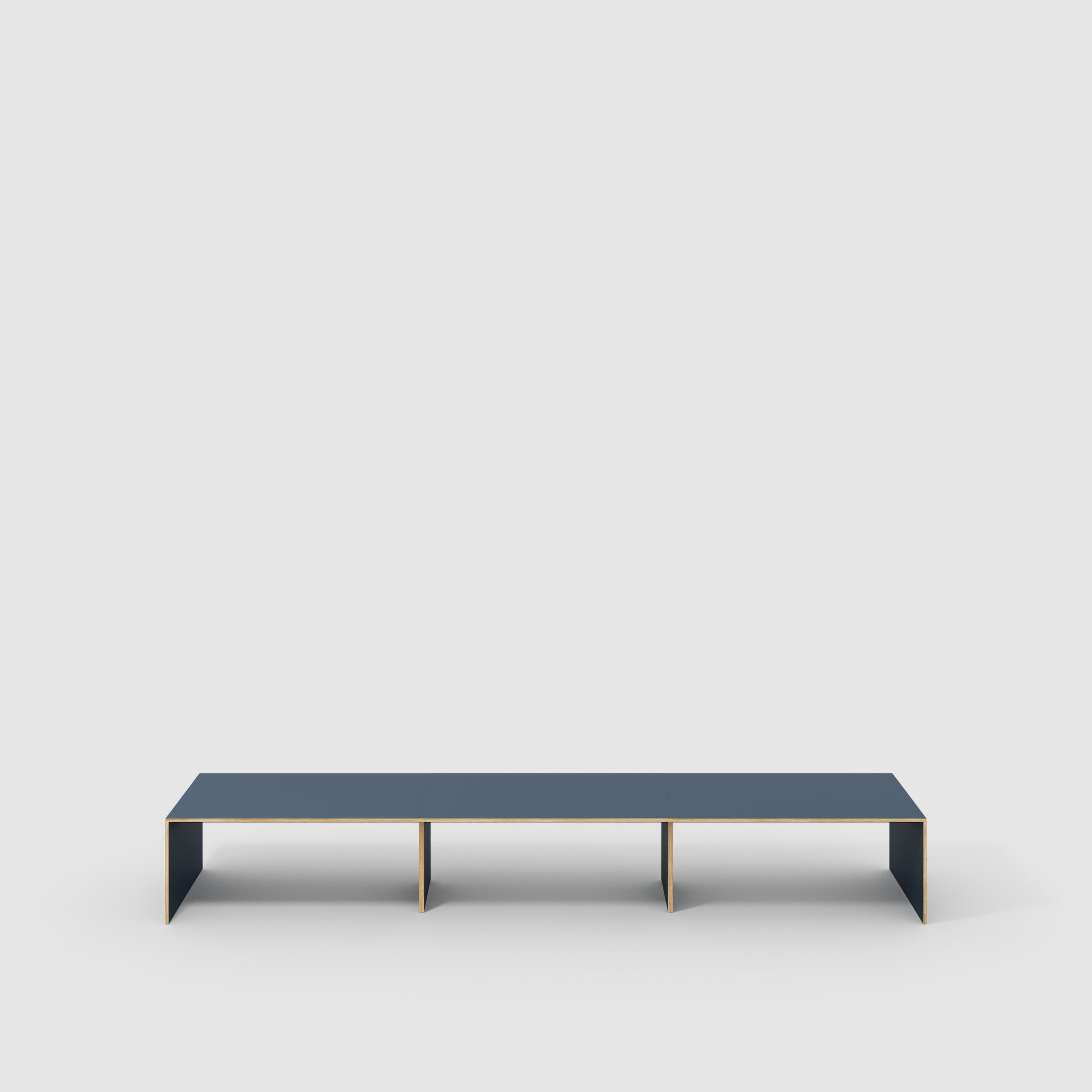 Plywood Table with Solid Sides - Formica Night Sea Blue - 5600(w) x 10