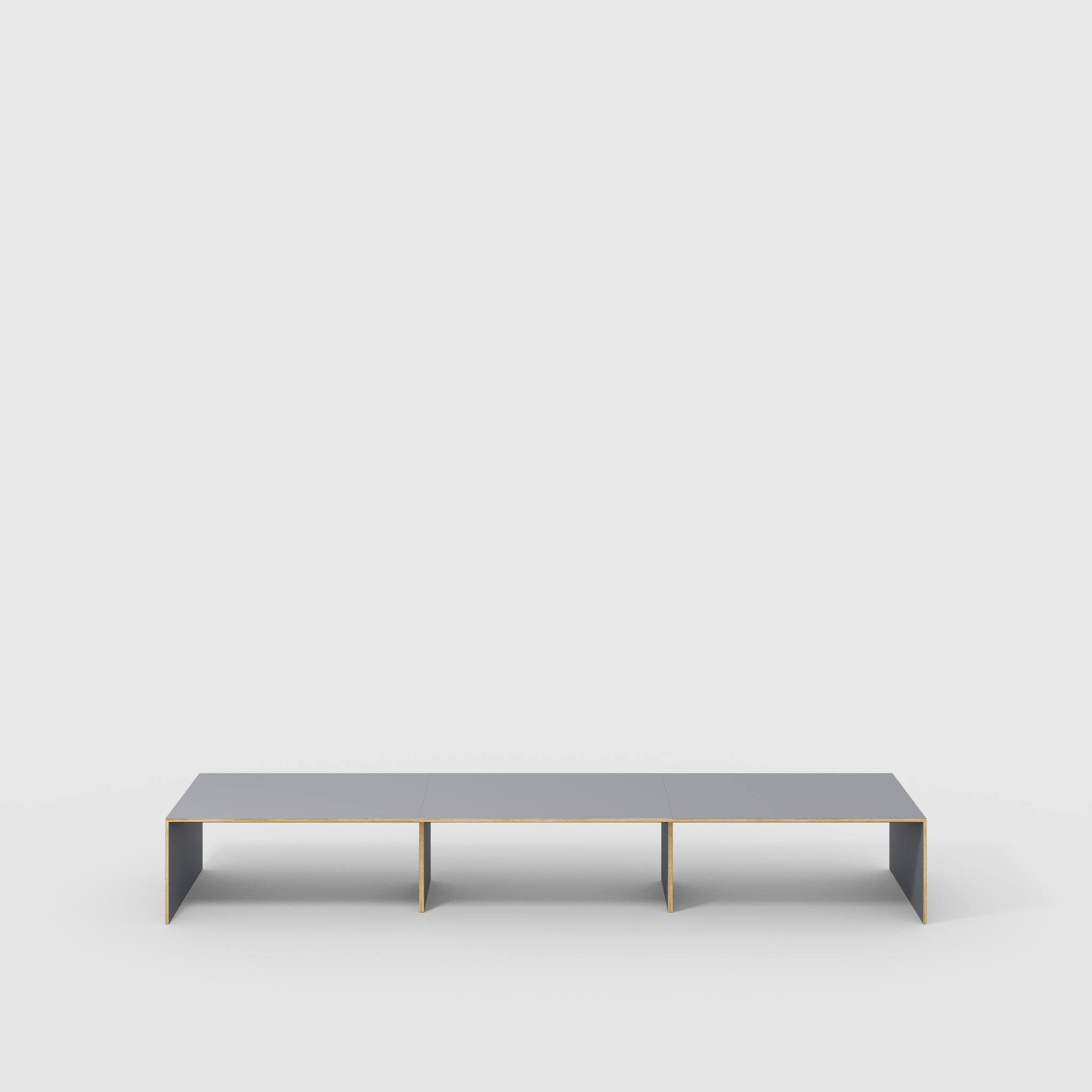 Plywood Table with Solid Sides - Formica Tornado Grey - 5600(w) x 1000
