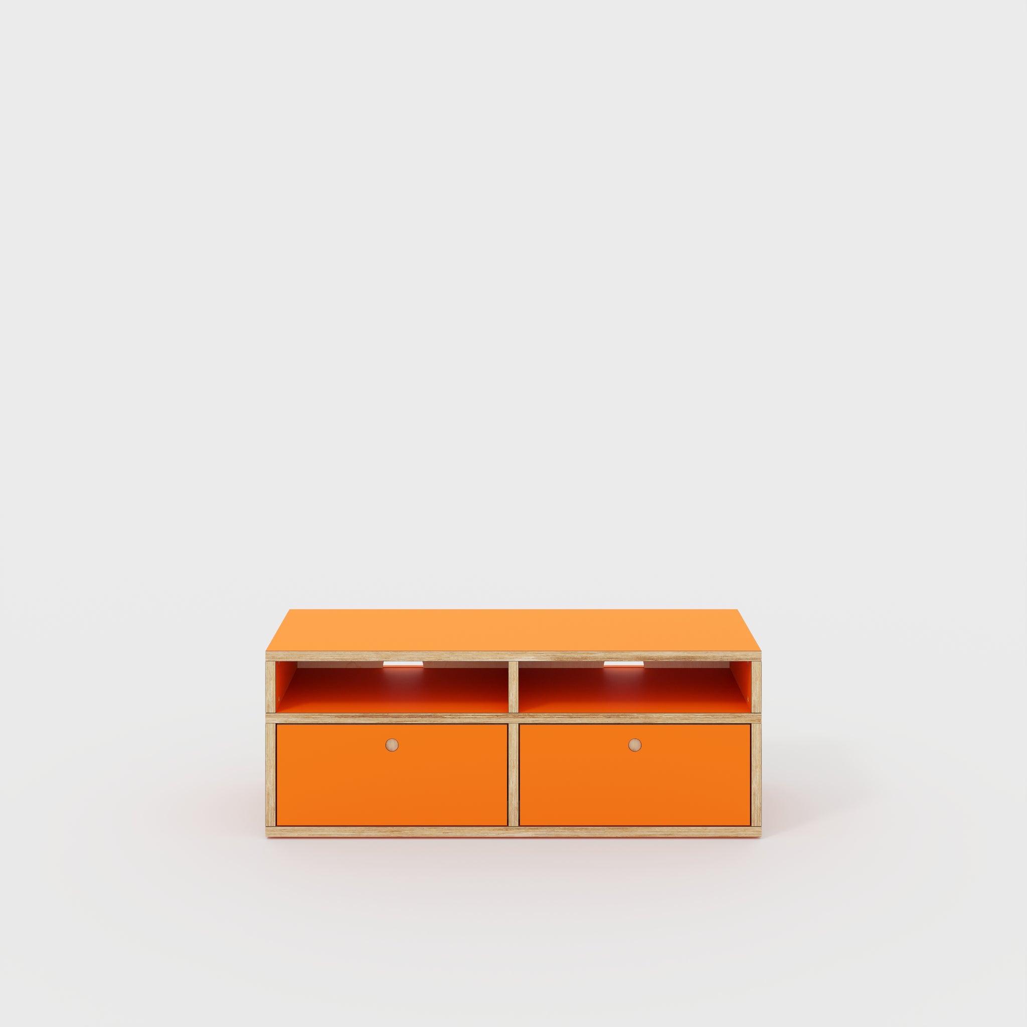 Plywood TV Entertainment Unit - Type 2 - Formica Levante Orange - 1200
