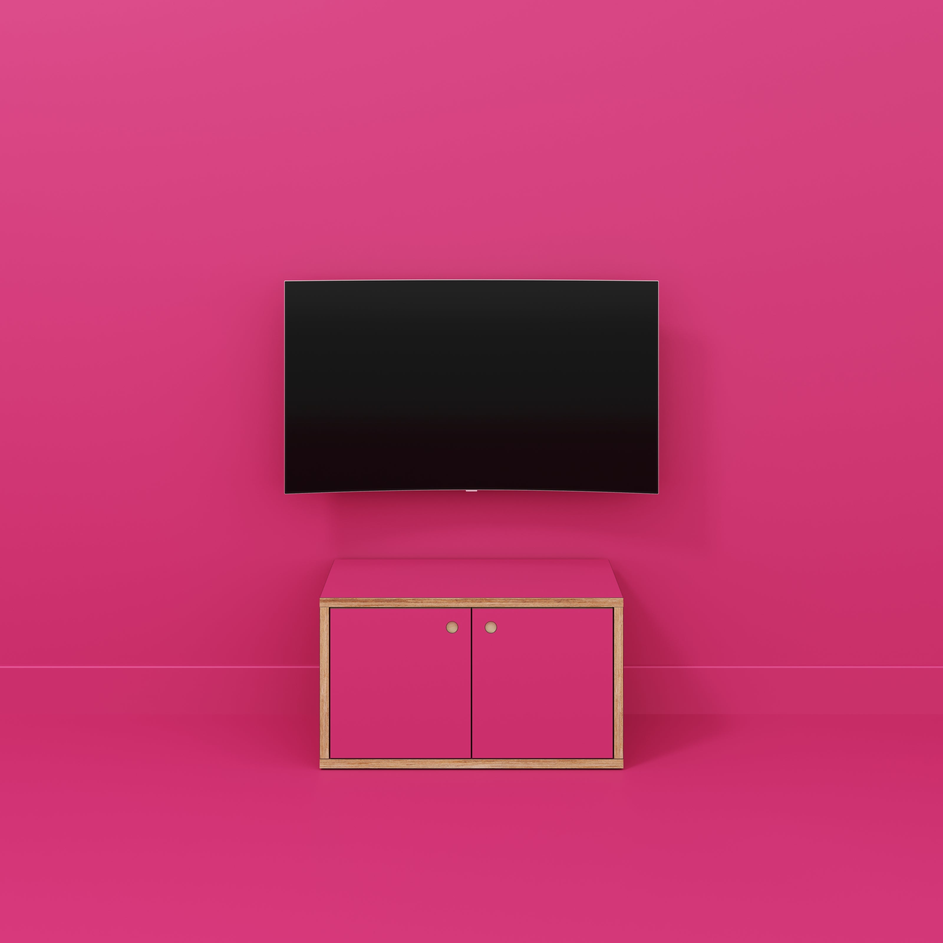 Plywood Storage with Doors - Formica Juicy Pink - 800(w) x 400(d) x 45