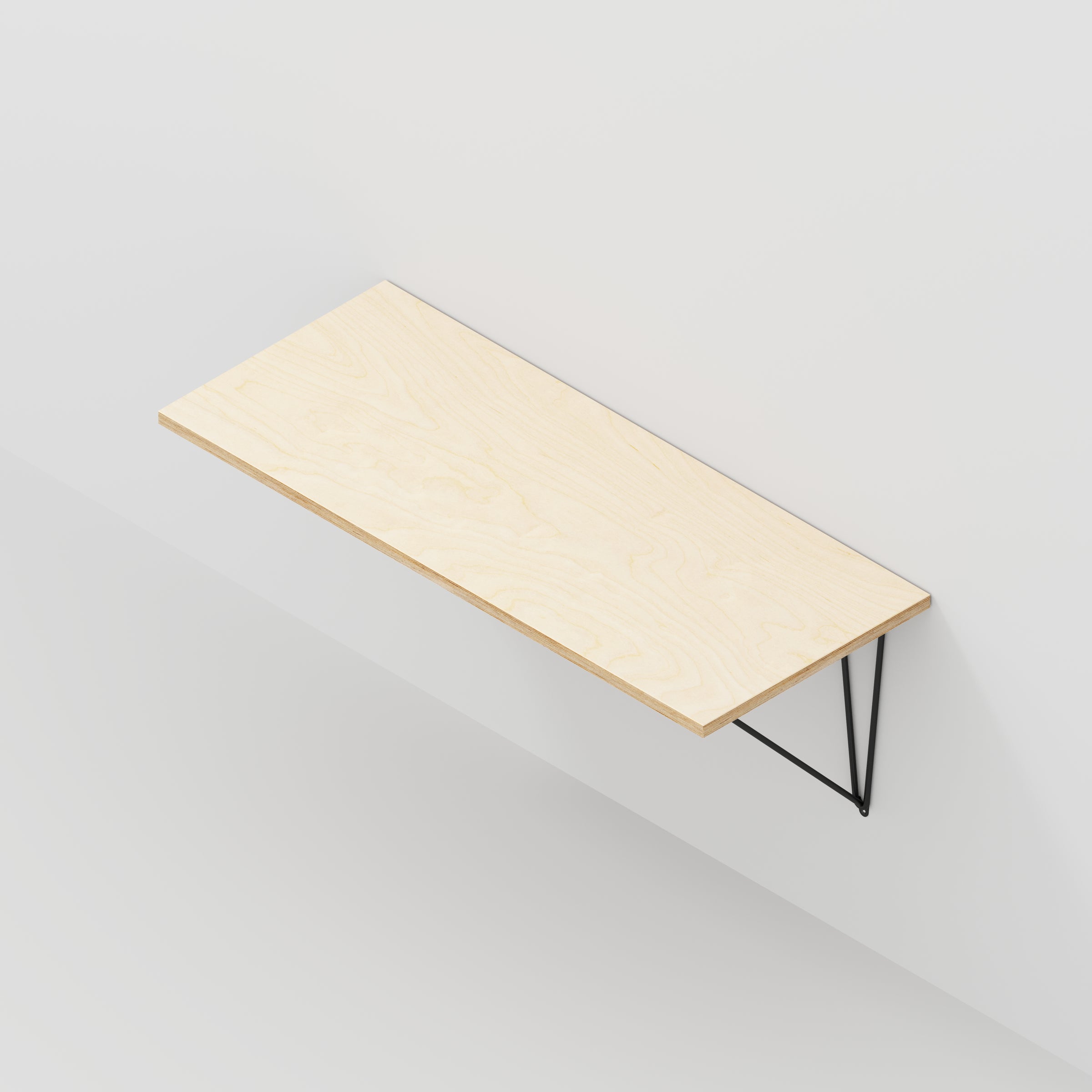 Custom Plywood Wall Desk with Prism Wall Brackets