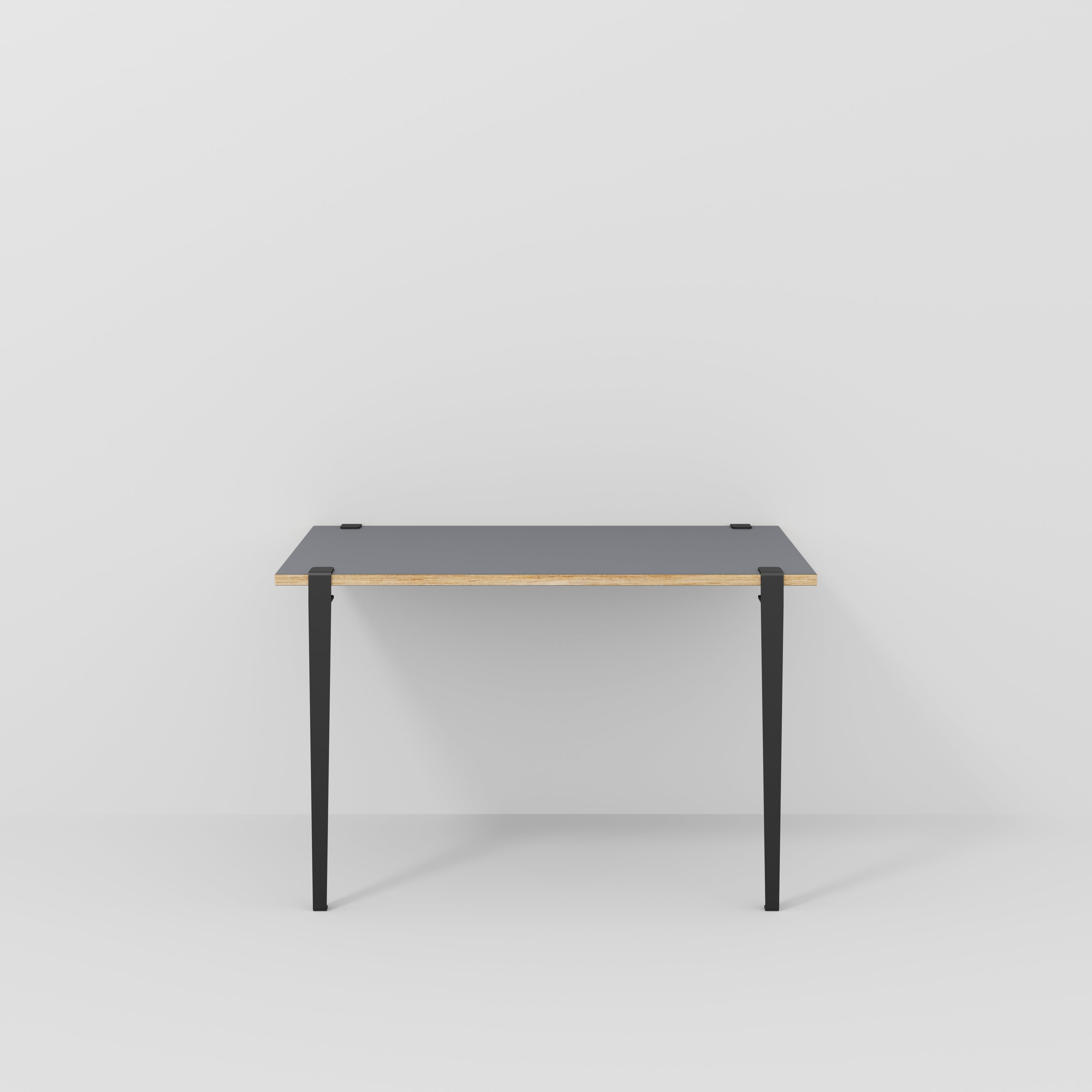 Plywood Wall Desk with Black Tiptoe Legs and Tiptoe Wall Brackets - Fo