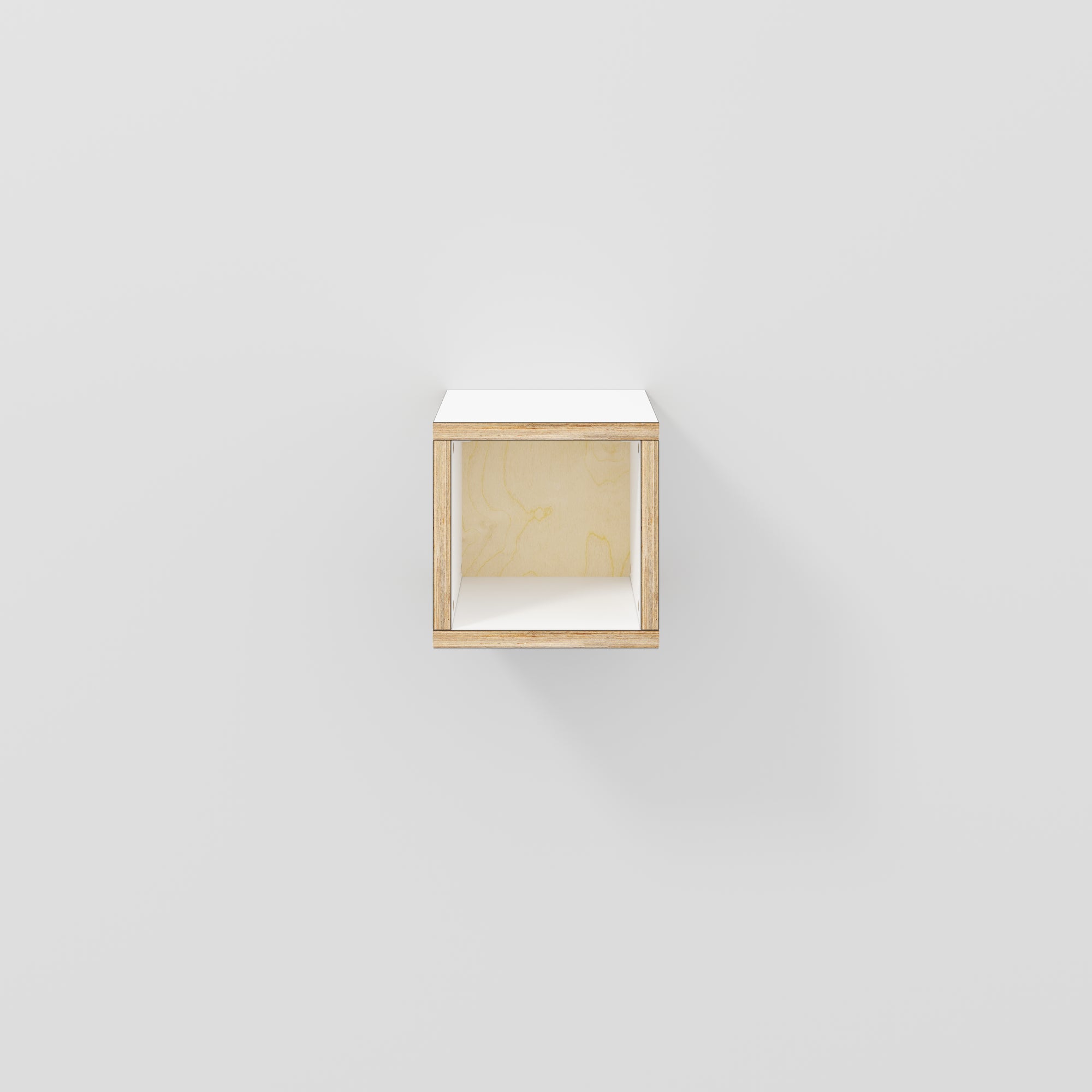 Plywood Wall Hung Box Storage - Formica White - 300(w) x 300(d) x 300(