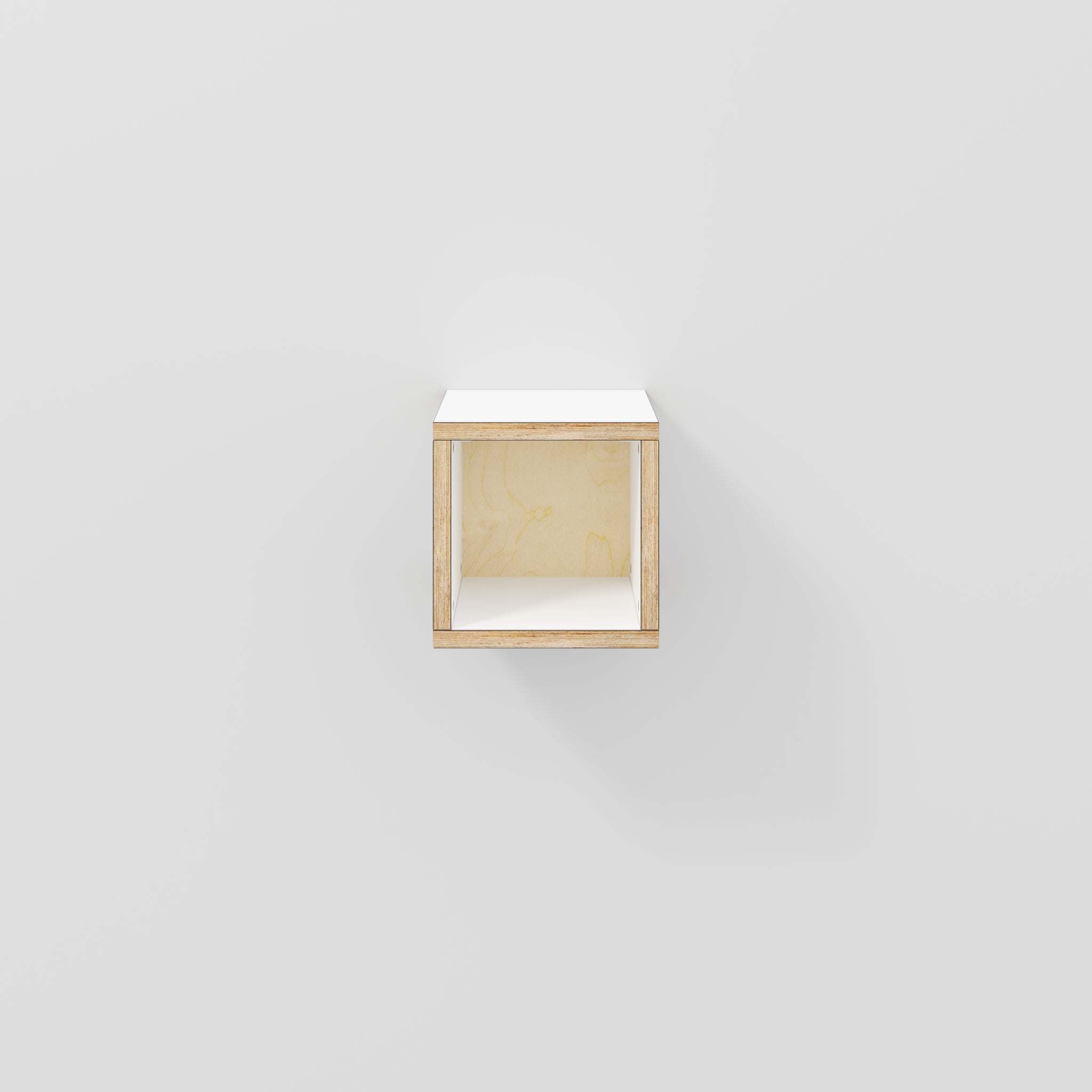 Plywood Wall Hung Box Storage - Formica White - 300(w) x 300(d) x 300(