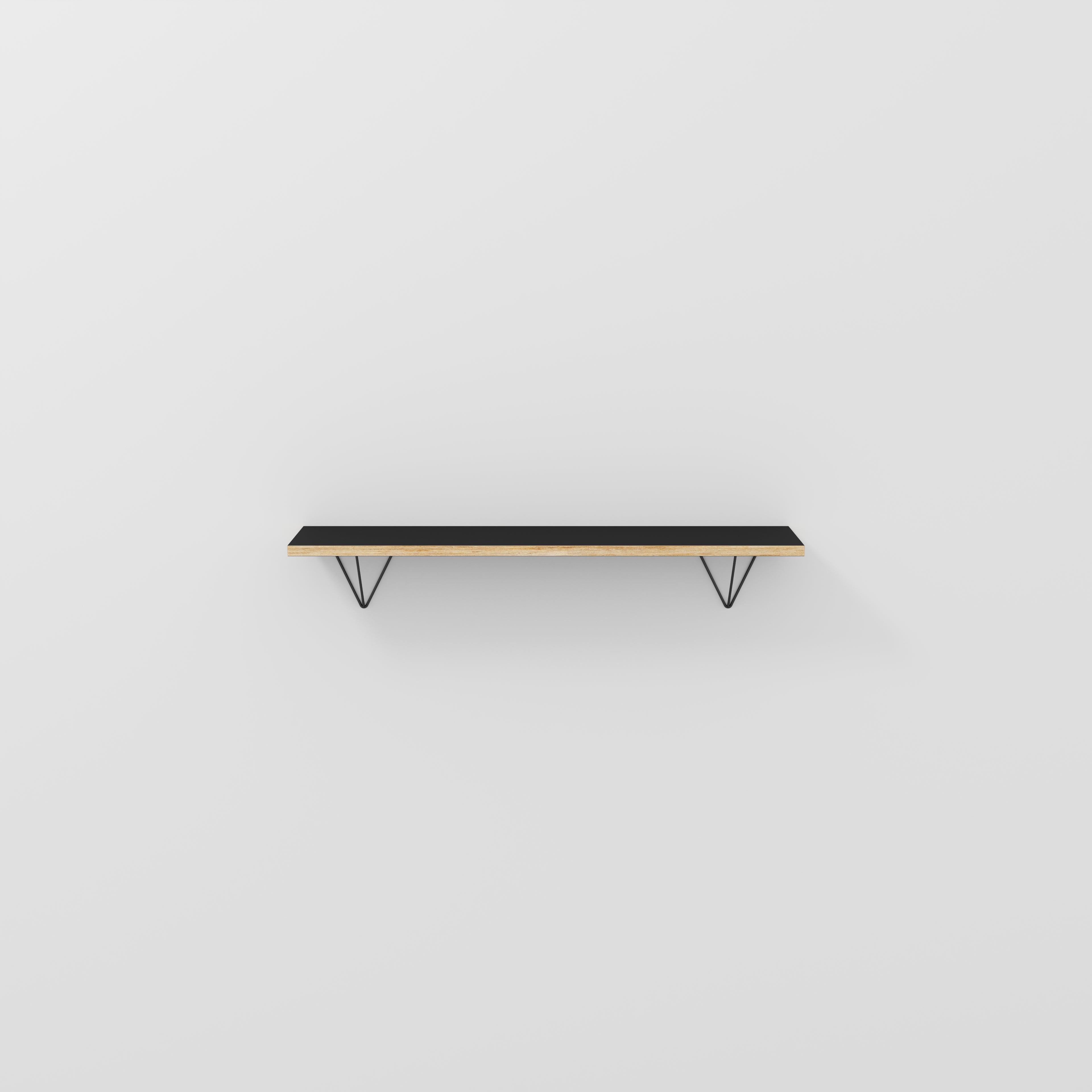Wall Shelf with Prism Brackets - Formica Diamond Black - 1200(w) x 250 ...
