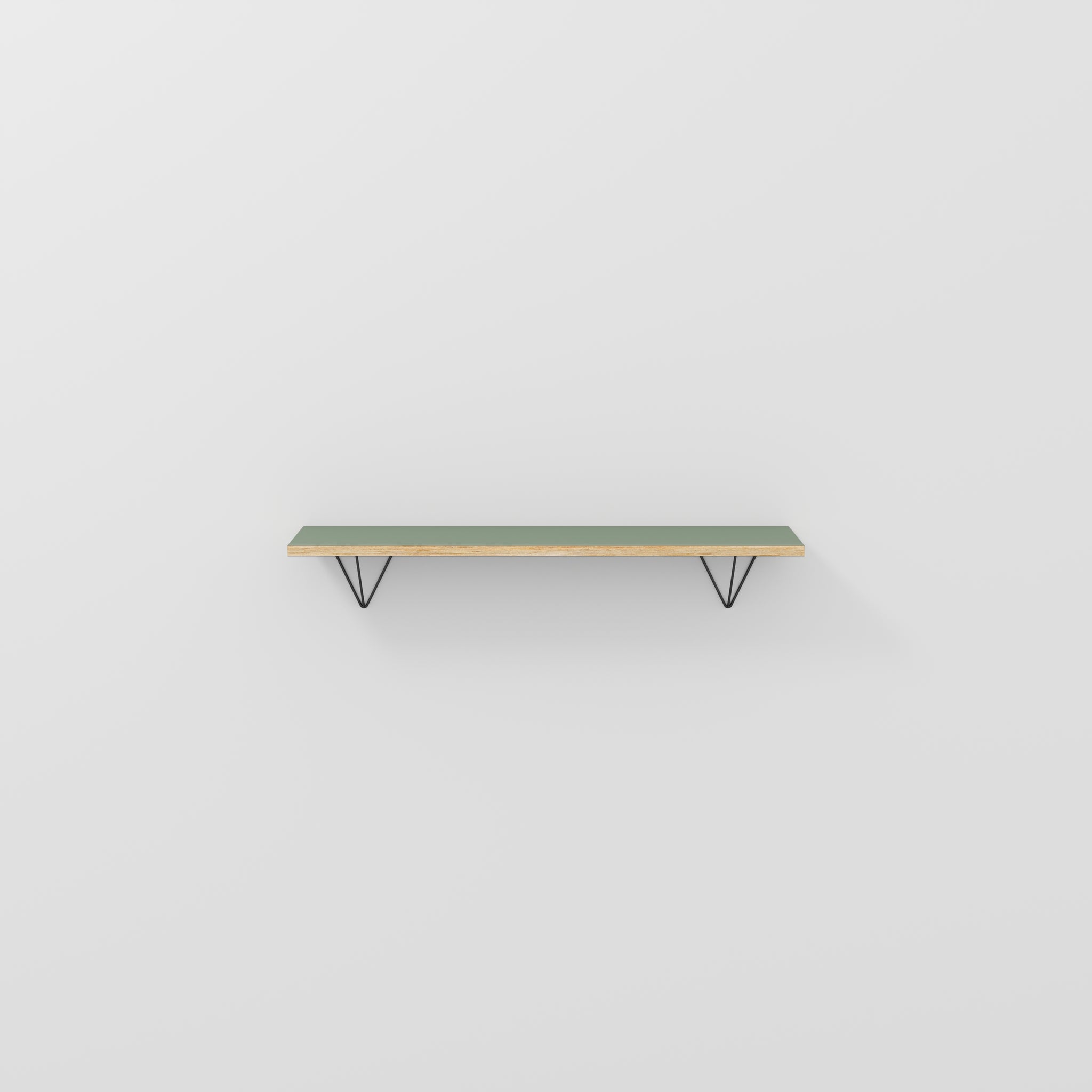 Wall Shelf with Prism Brackets - Formica Green Slate - 1200(w) x 250(d