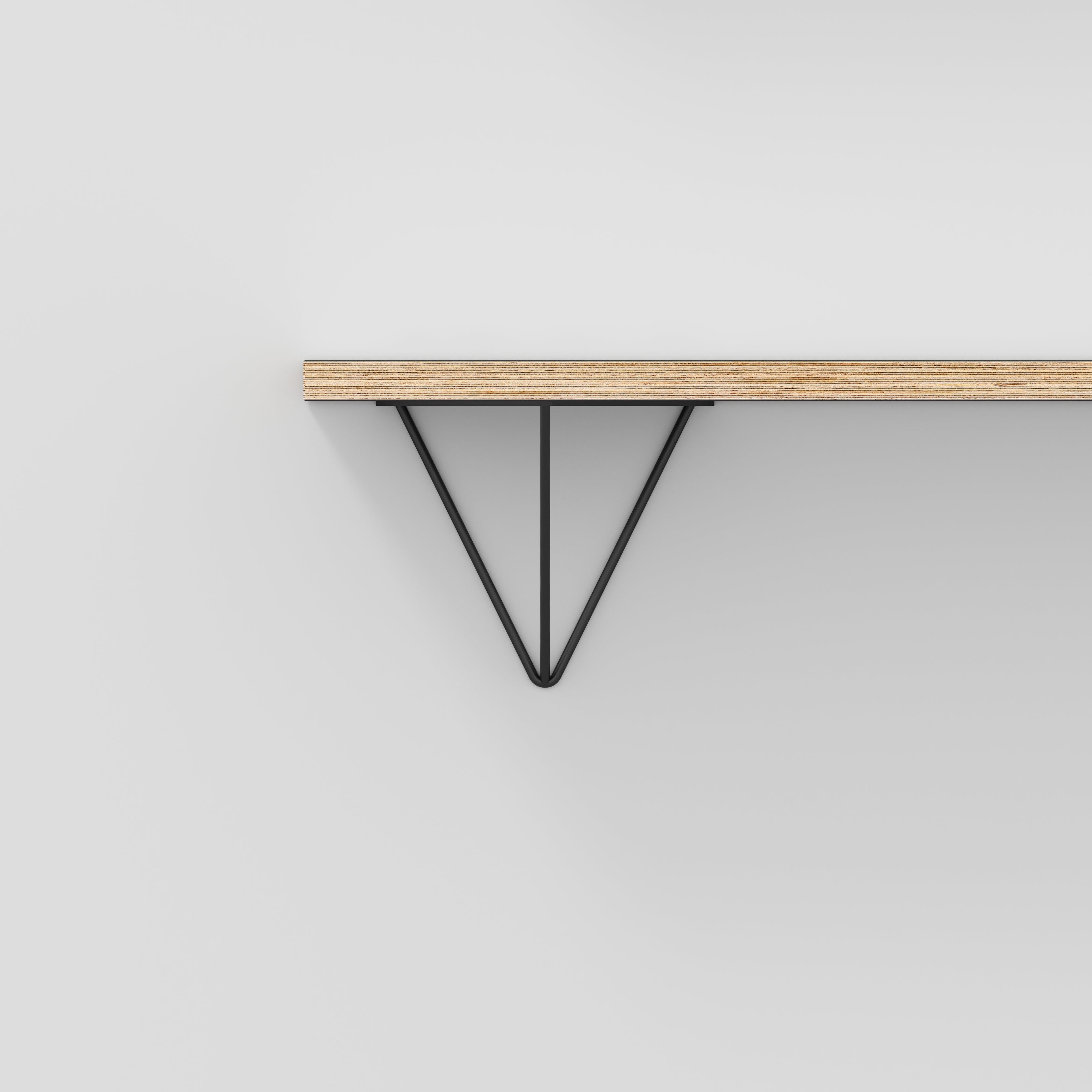 Plywood Wall Shelf with Prism Brackets - Formica Diamond Black - 1200(