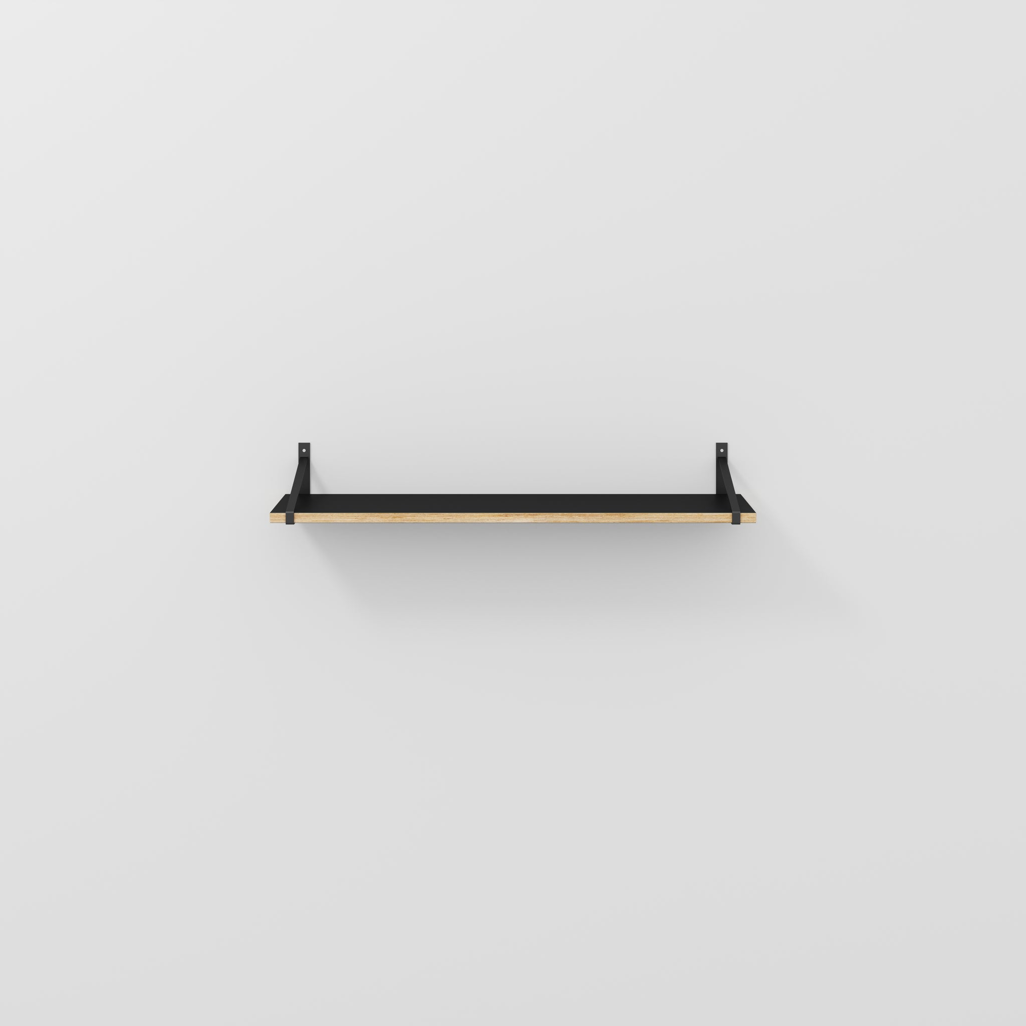 Plywood Wall Shelf with Suspense Brackets - Formica Diamond Black - 12